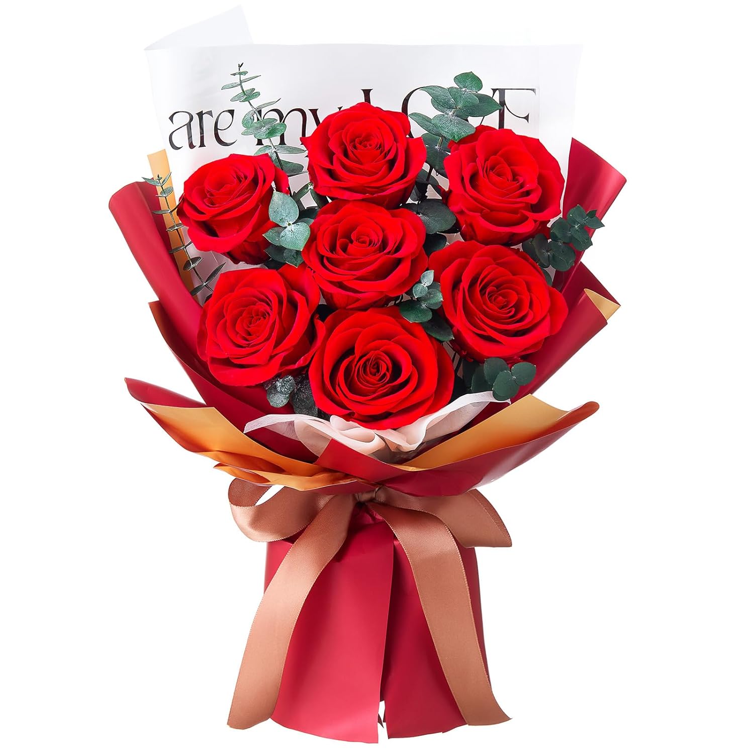 Amazon.com : Mosstory Roses Bouquet 7-Piece Forever Flowers Bouquet ...