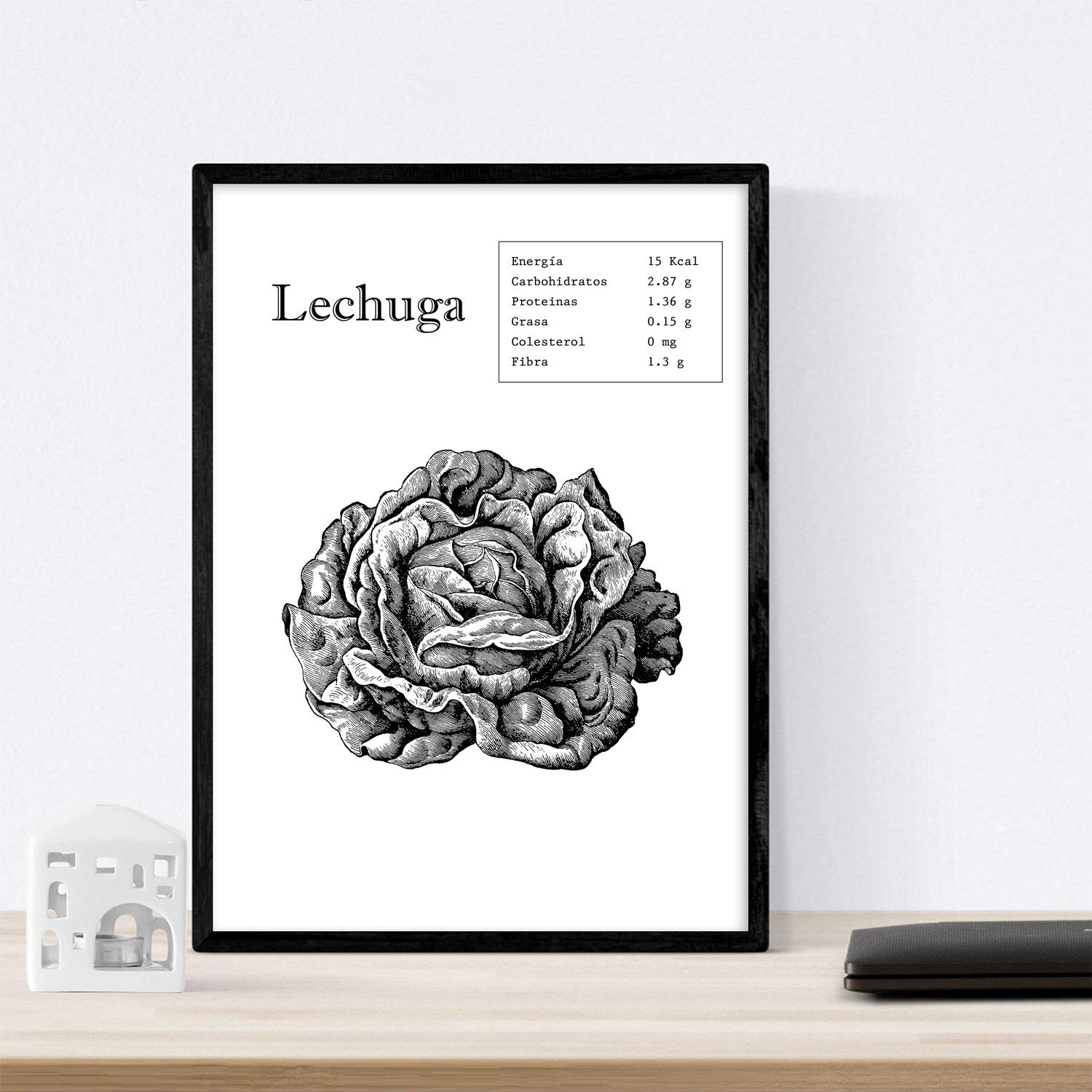 Lettuce Poster Nacnic. Pictures of fruit and vegetables. A4 size – BigaMart