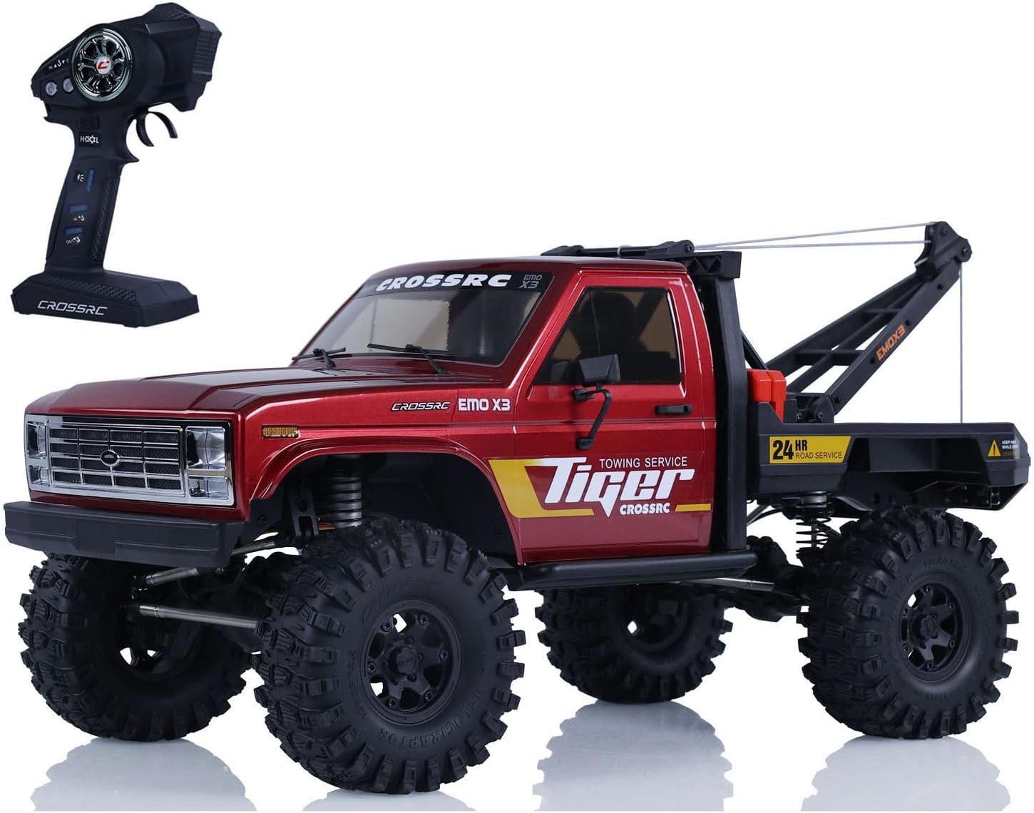 Amazon.com: wheelfun CROSSRC 1/8 RC Towing Rescue Car 4WD for Emo X3 ...