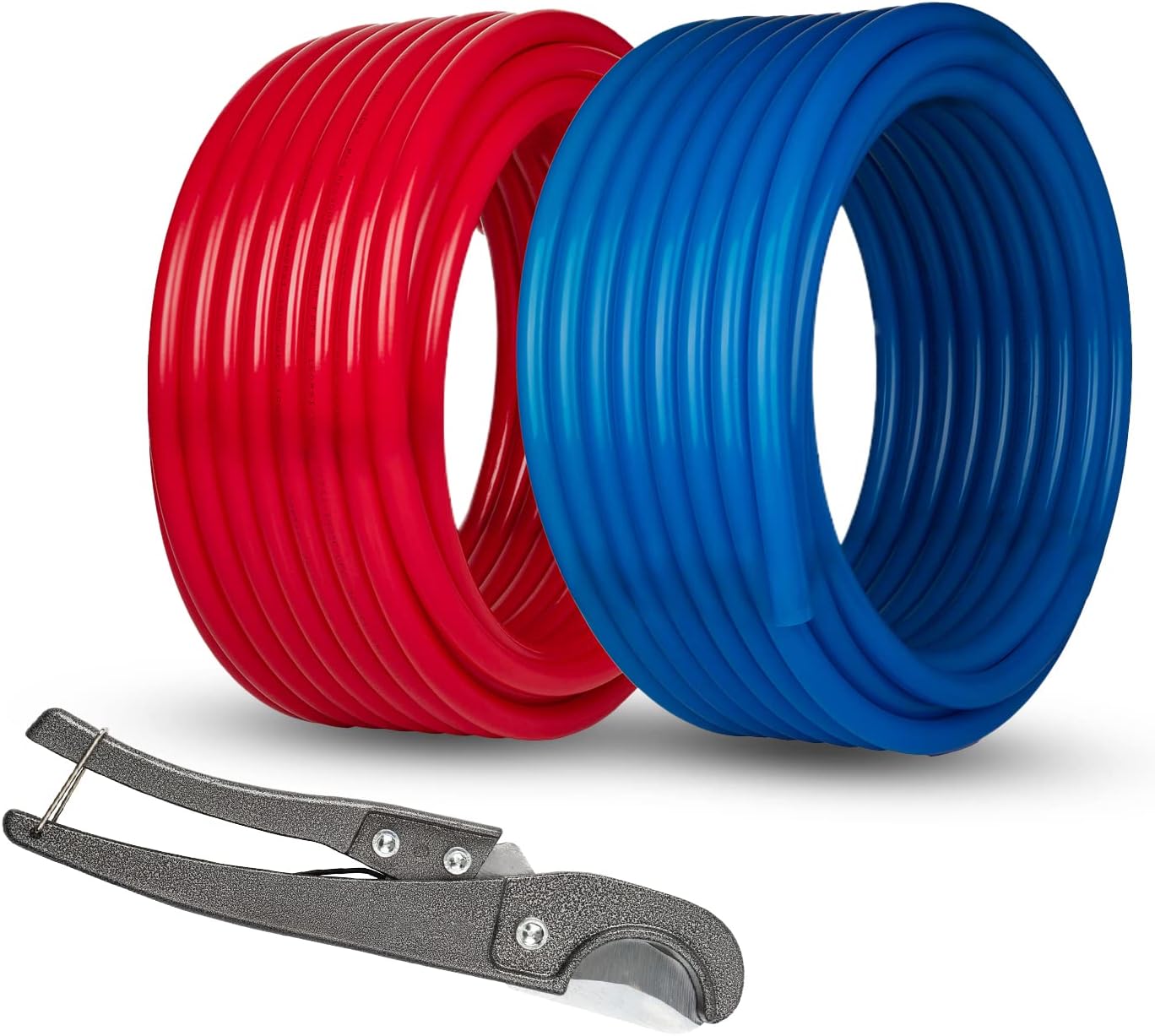GUOFIS 1/2inch PEX-A Pipe Fittings,2 Rolls Blue & Red Each 100 Feet ...