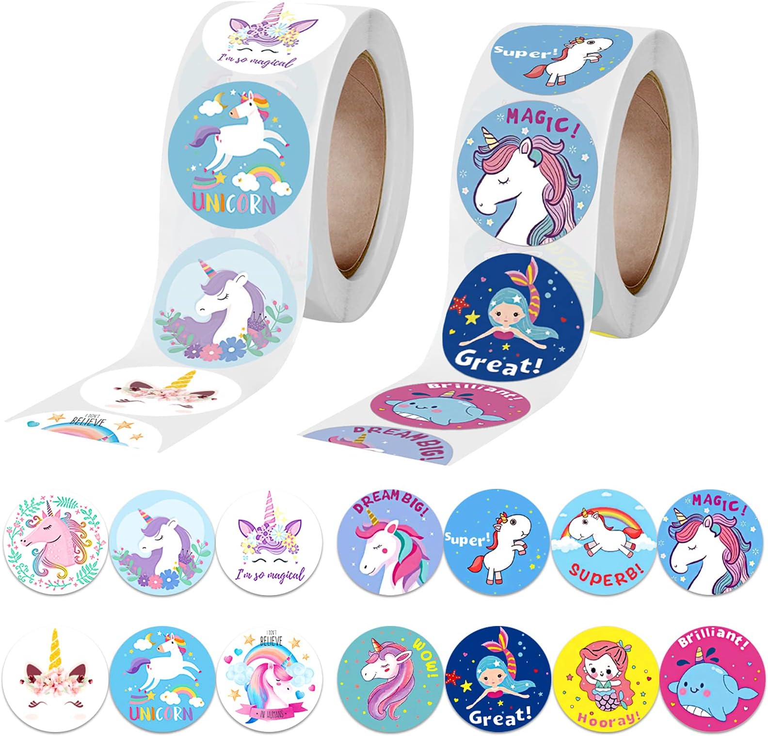 Amazon.com: Sticker Roll 5 Rolls of Party Supplies Stickers for Kids ...