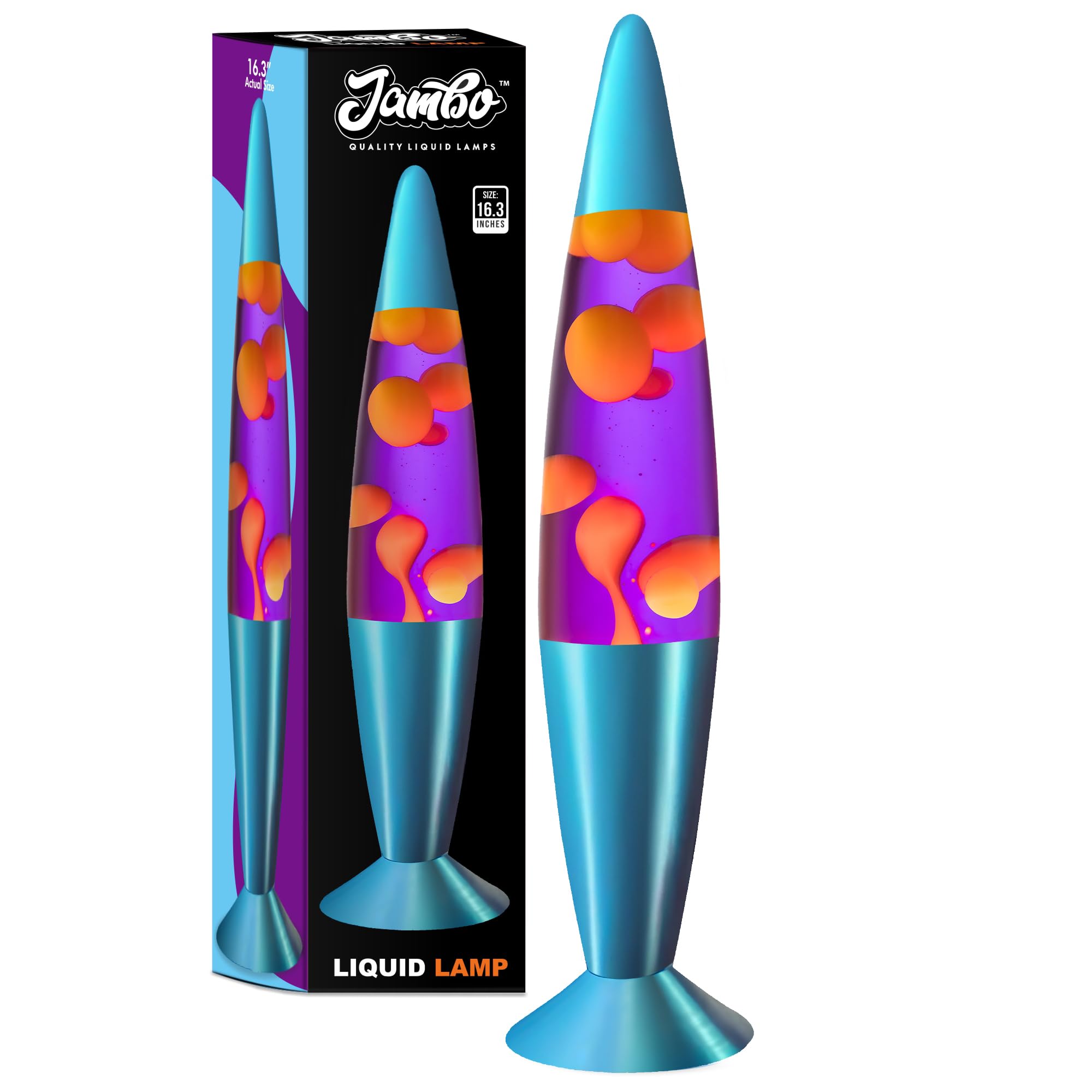 Jambo 16-Inch Beautiful Magma Lamp- Extra Tall, Blue Base, Purple ...
