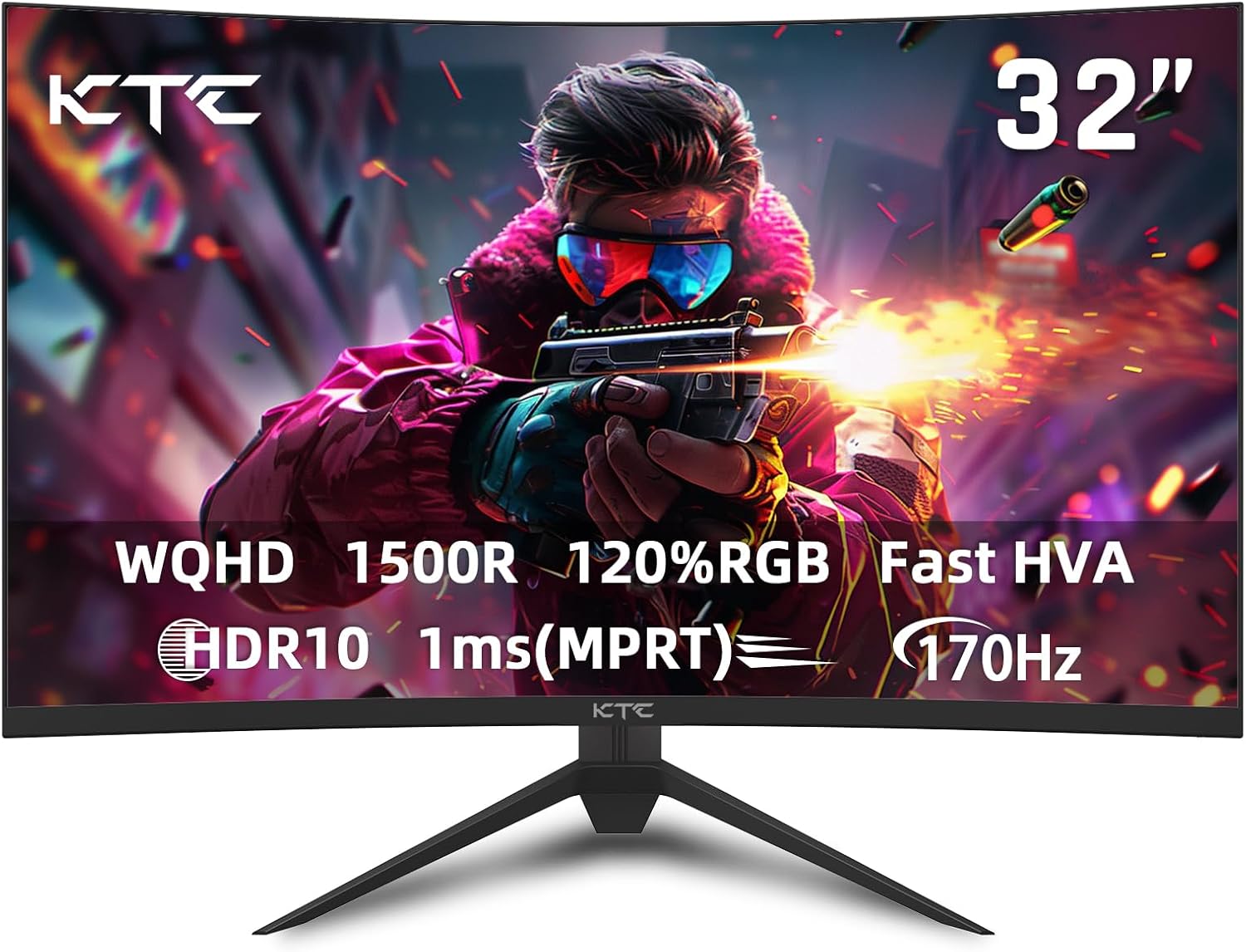 KTC 32" 180Hz QHD Curved Gaming Monitor with High Refresh Rate