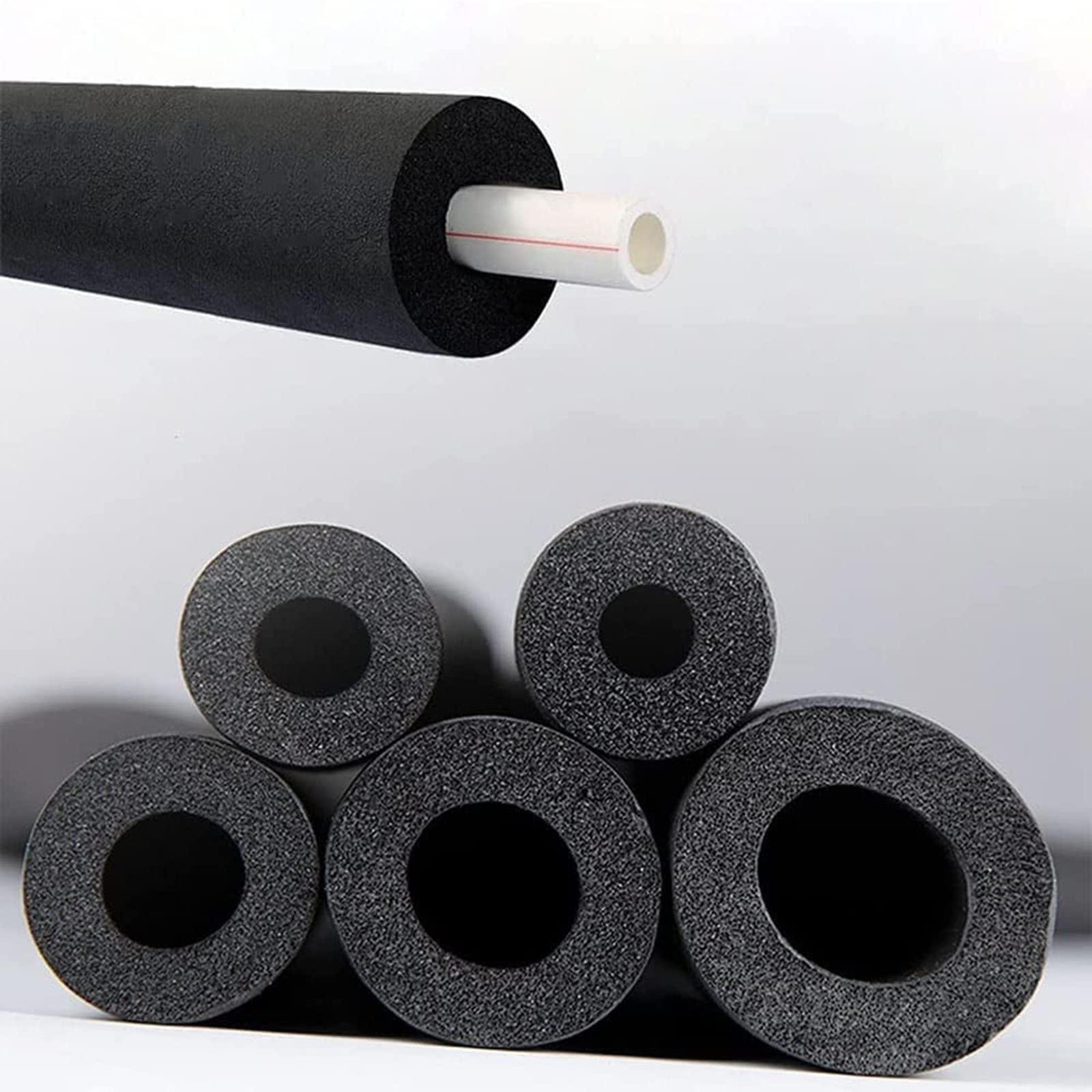 Amazon.co.jp: パイプ断熱材 内径 20/25/32/40/50/63mm, フォームチューブ 難燃性, 断熱パイプ 耐寒性 ...