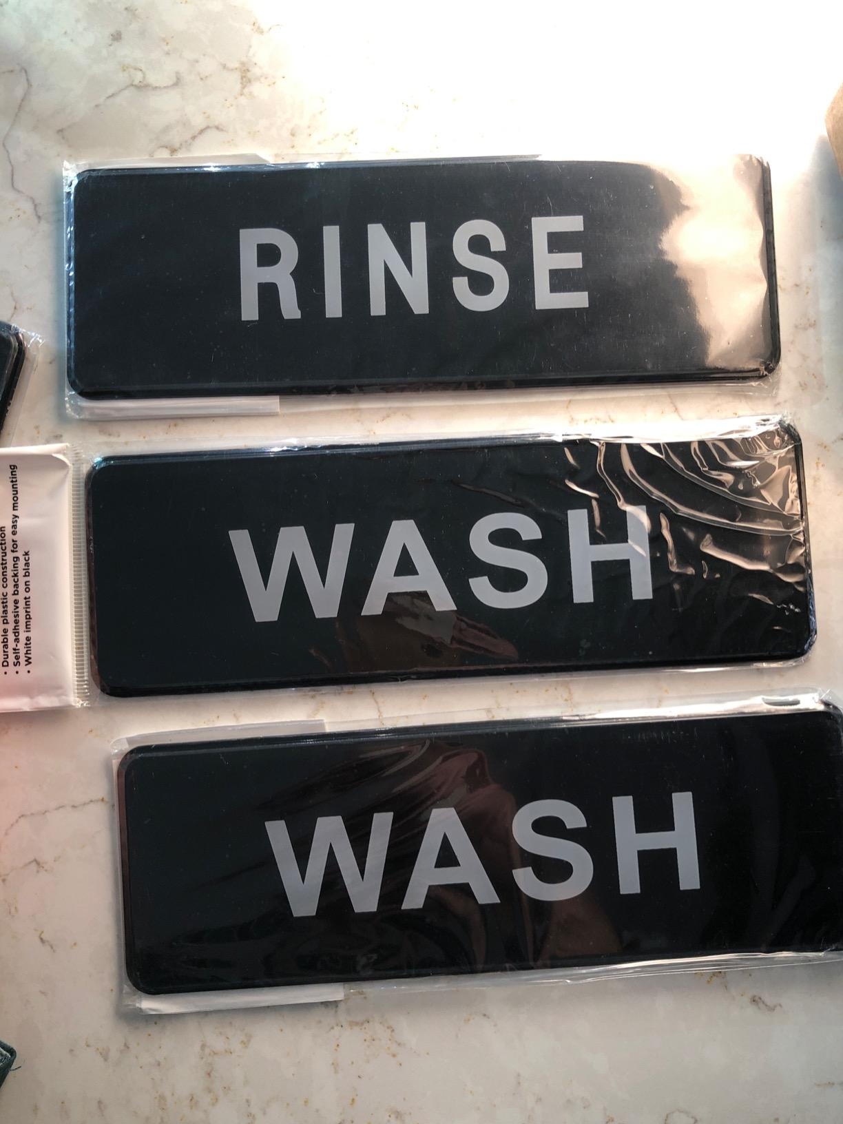 Culinary Depot Restaurant Sign Wash, Rinse, Sanitize, (Set of 3) 3" x 9 ...