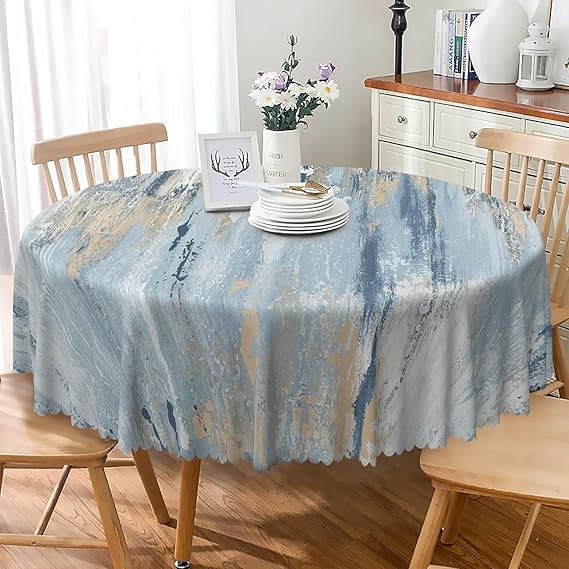 Amazon.com: TTQYFNM Modern Aesthetic Stripe Round Tablecloth 54 Inch ...