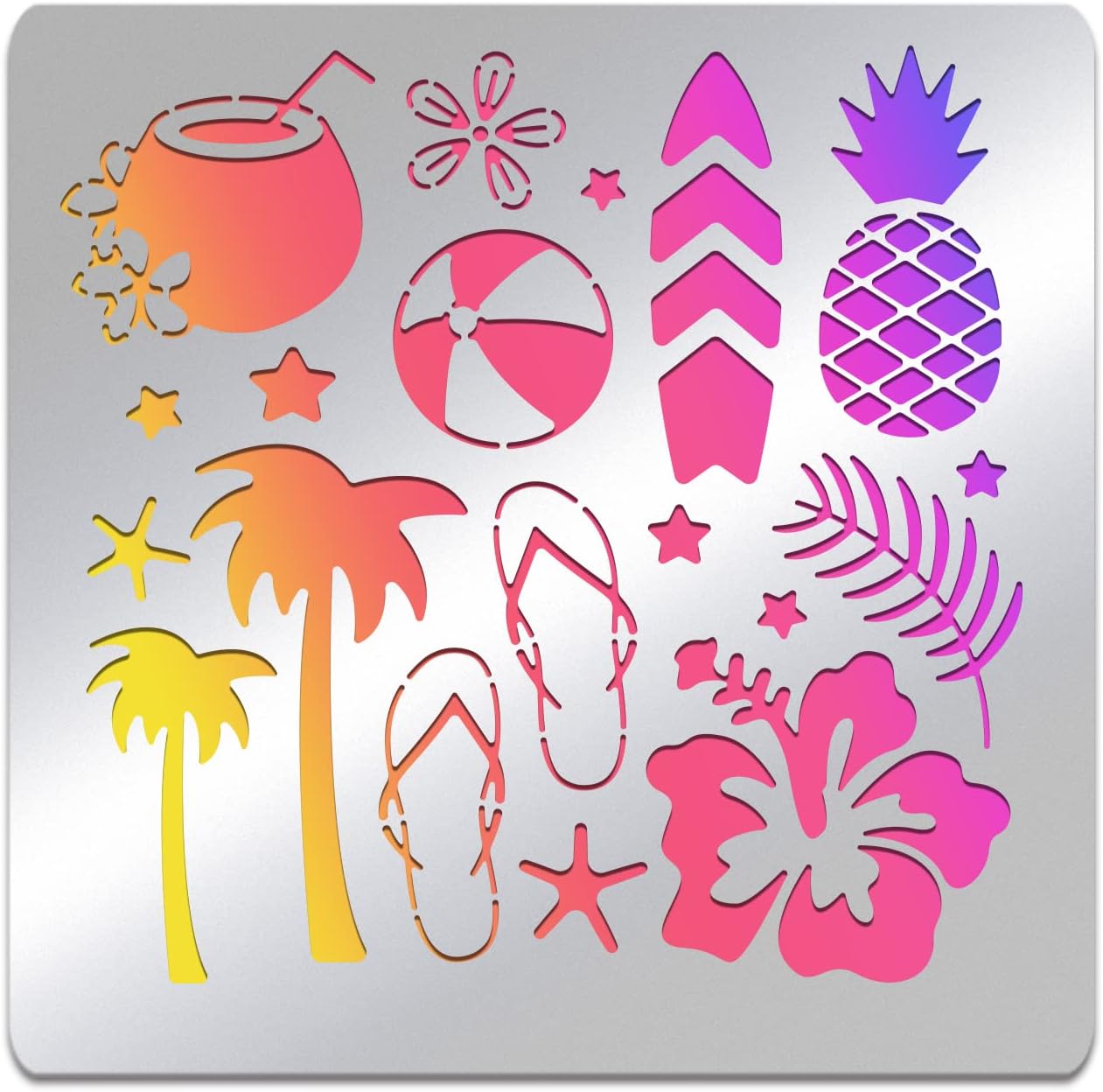Amazon.com : BENECREAT Hawaii Theme Stainless Steel Stencil Template ...