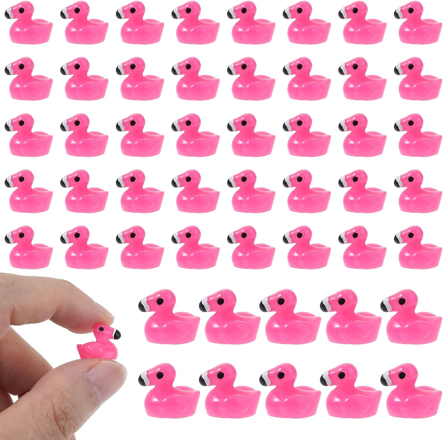 Amazon.com: Telooco 50Pcs Mini Resin Ducks Red Tiny Ducks Aquarium ...