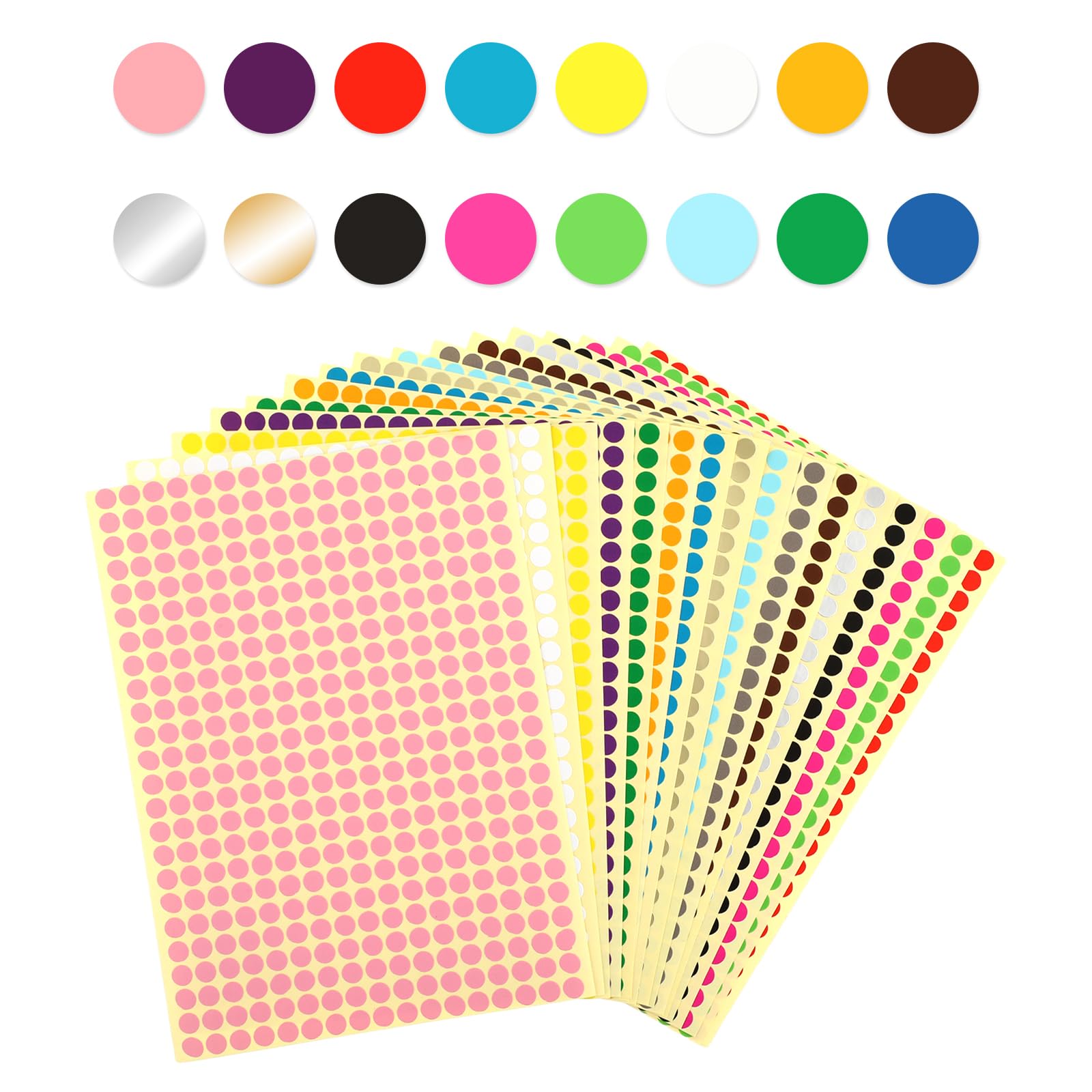 Amazon.com : Amaxiu 6528Pcs 1/4 Inch Colored Dot Stickers, Coding ...