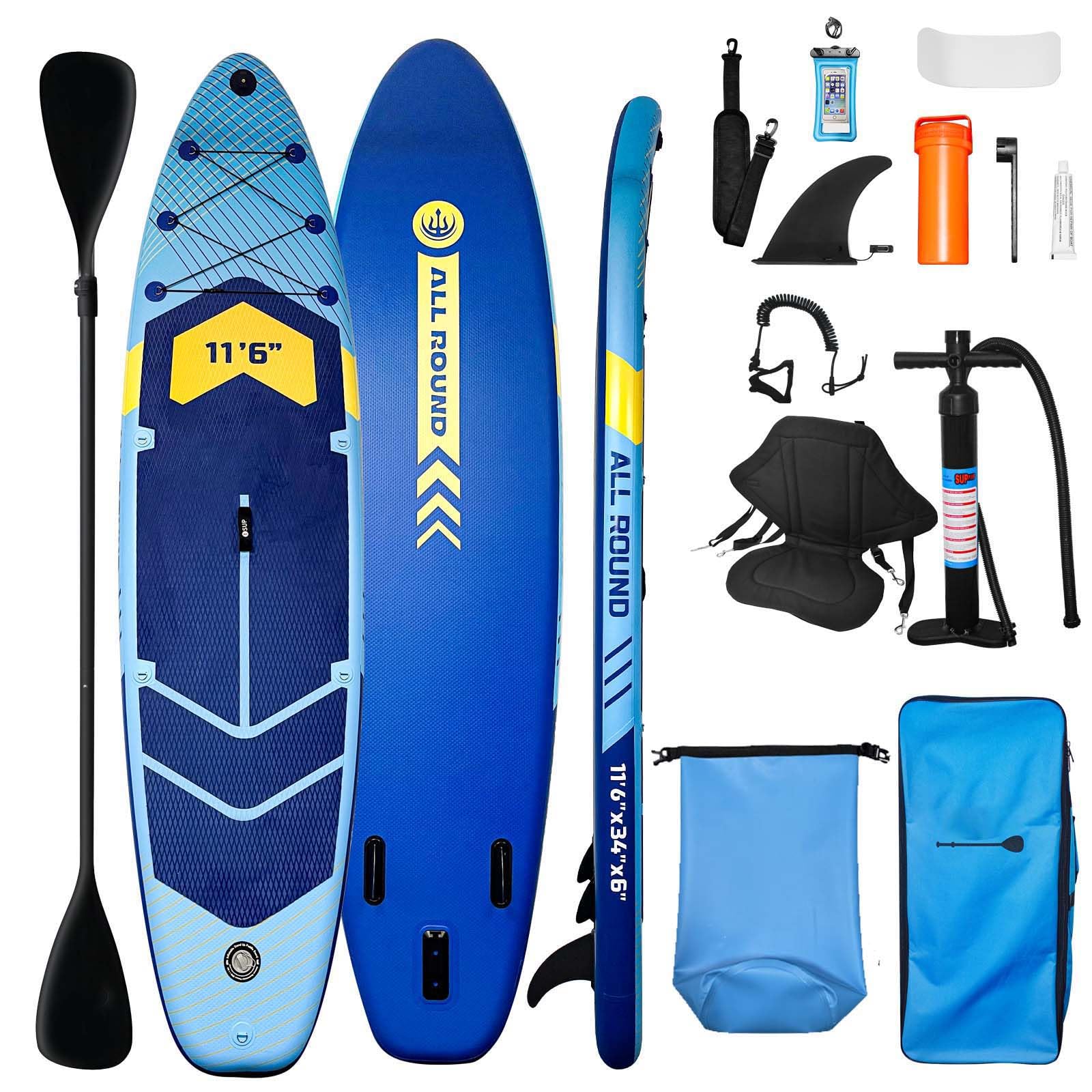 Snapklik.com : 116"34"6" Extra Wide Inflatable Paddle Board, Board