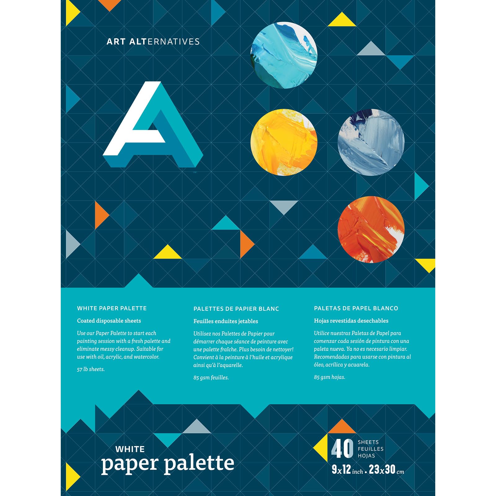 Amazon.com: Art Alternatives White Paper Palette Pad, 9 in x 12 in