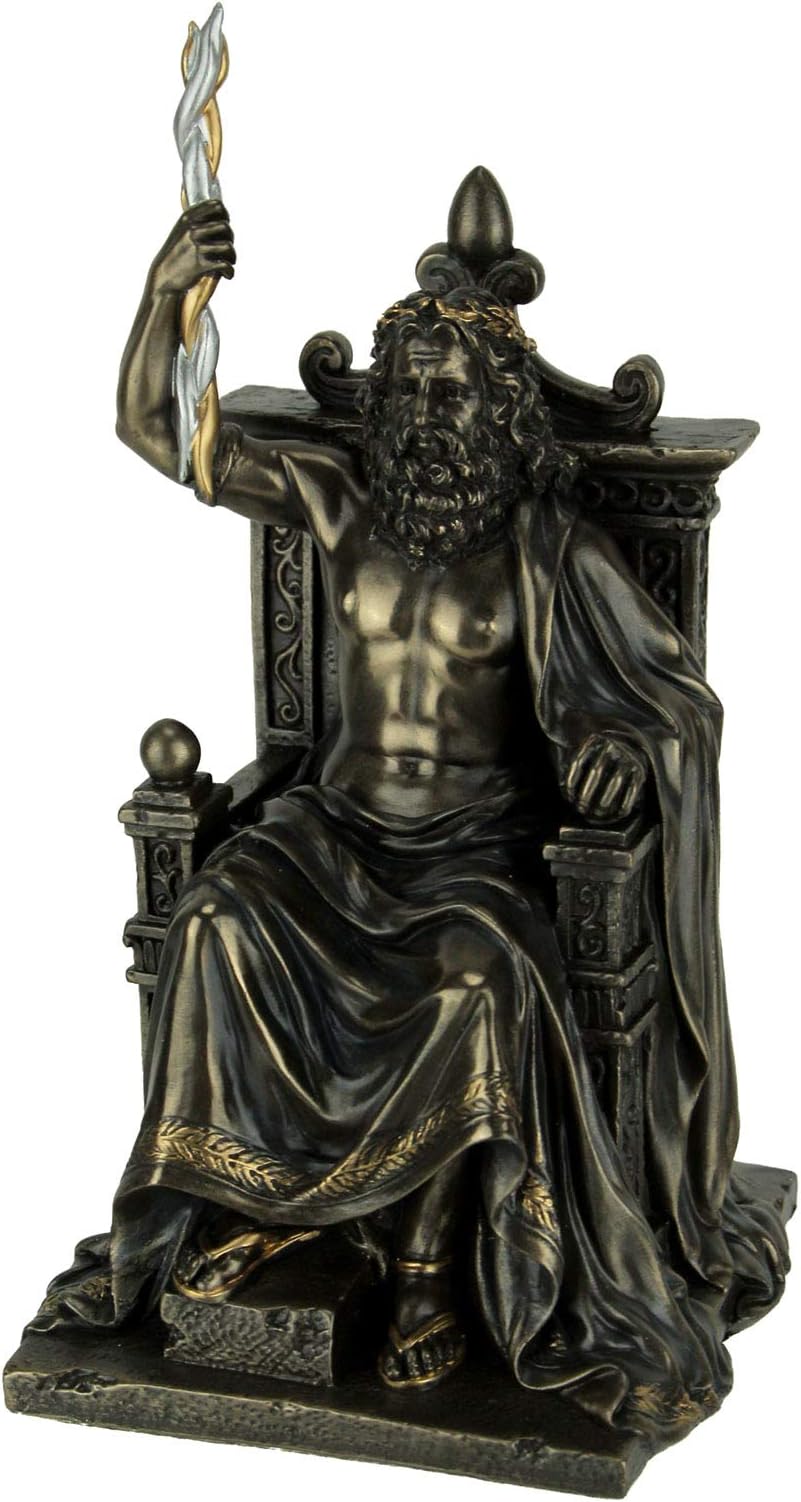 Amazon.com: Bronzed Zeus and Hera at The Throne Statue with Colored ...