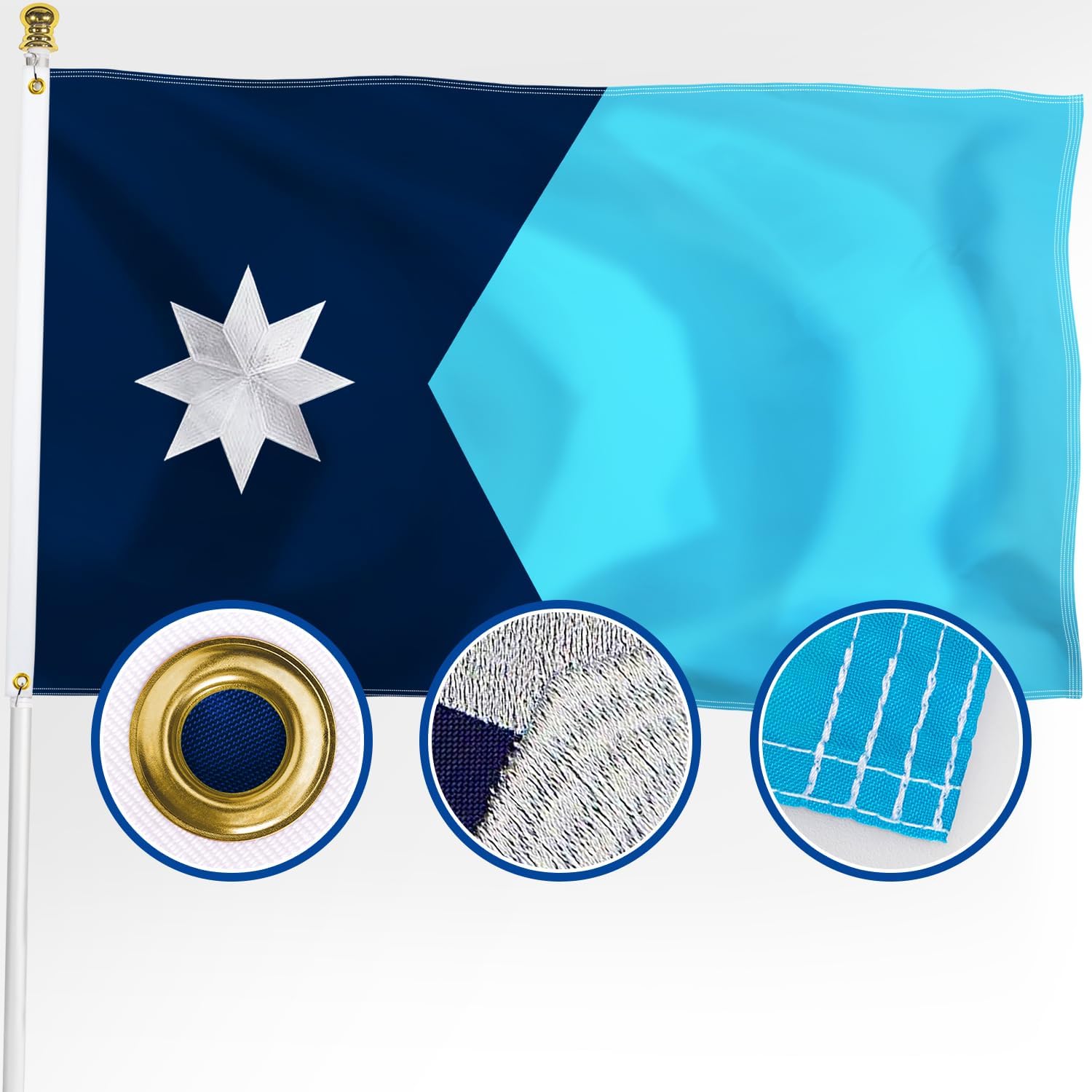 Amazon.com : ROTERDON Minnesota State Flags 3x5 FT, Embroidered Double ...