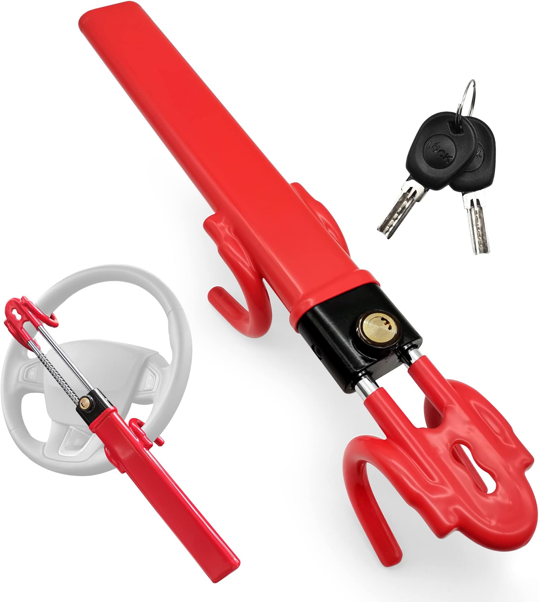 Amazon.com: LOCKIETTA Anti-Theft Steering Wheel Lock, Yellow, Heavy ...