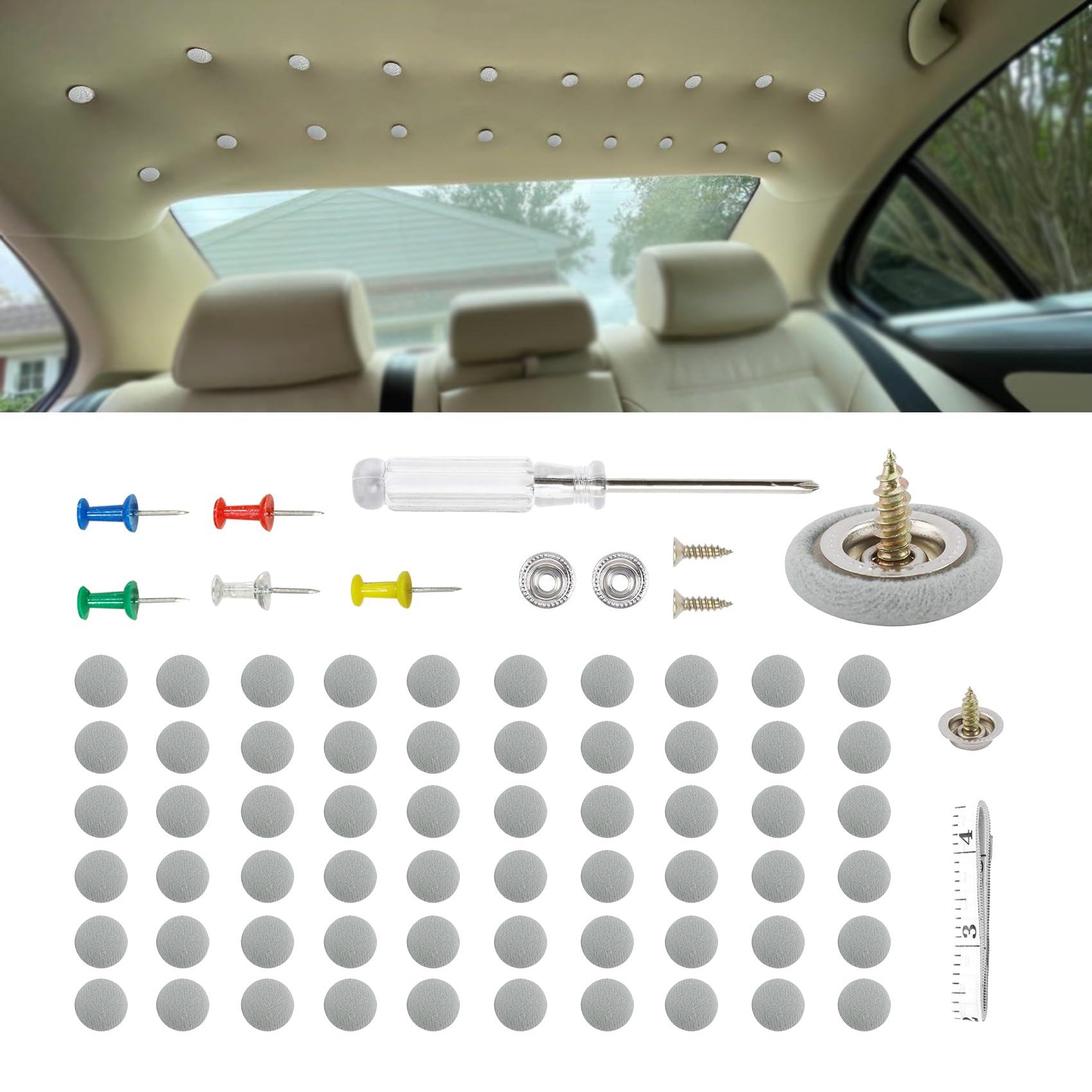 Amazon.com: Kutyun Car Roof Headliner Repair Kit, Automotive Roof Clips ...
