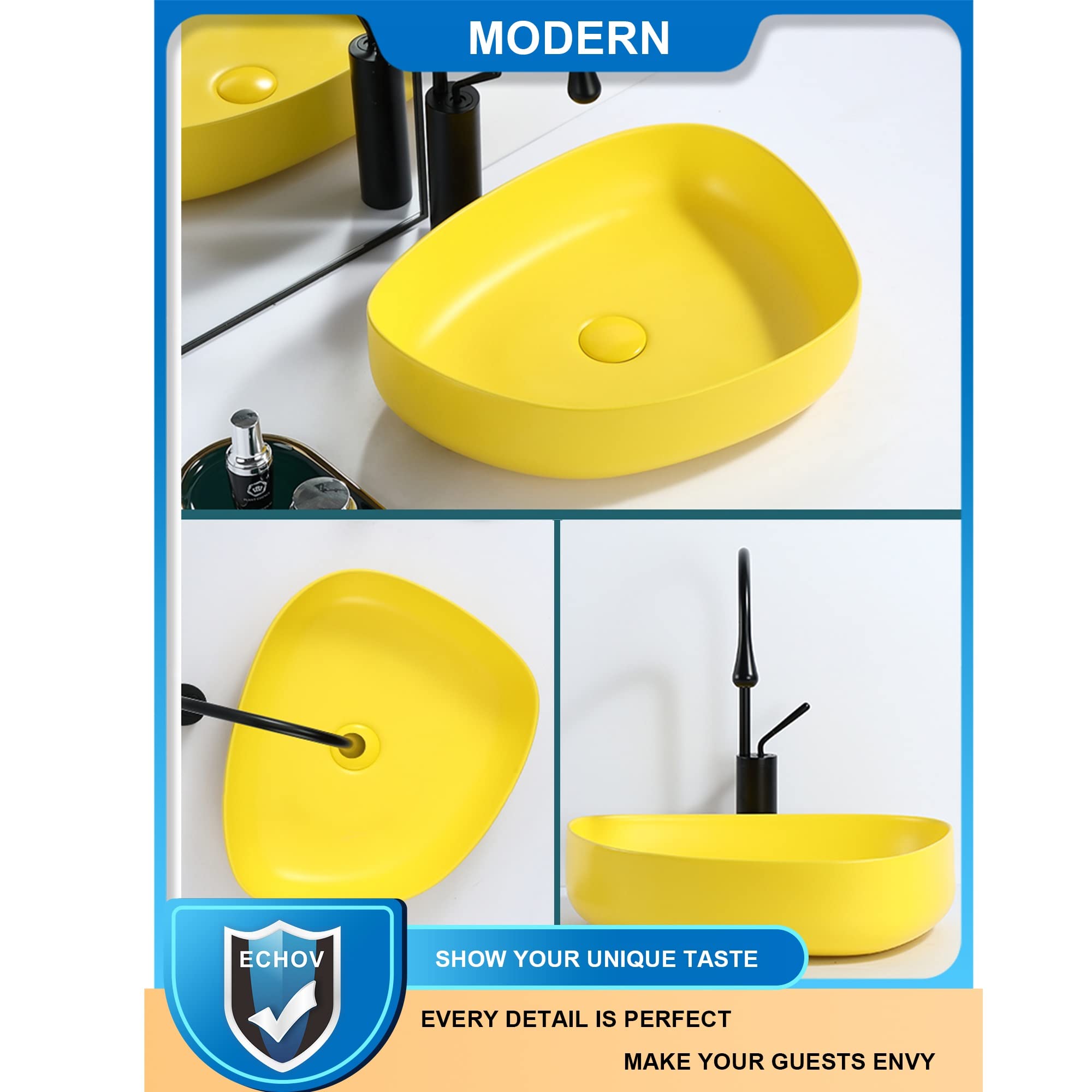 Yellow 19 Inch Bathroom Sink