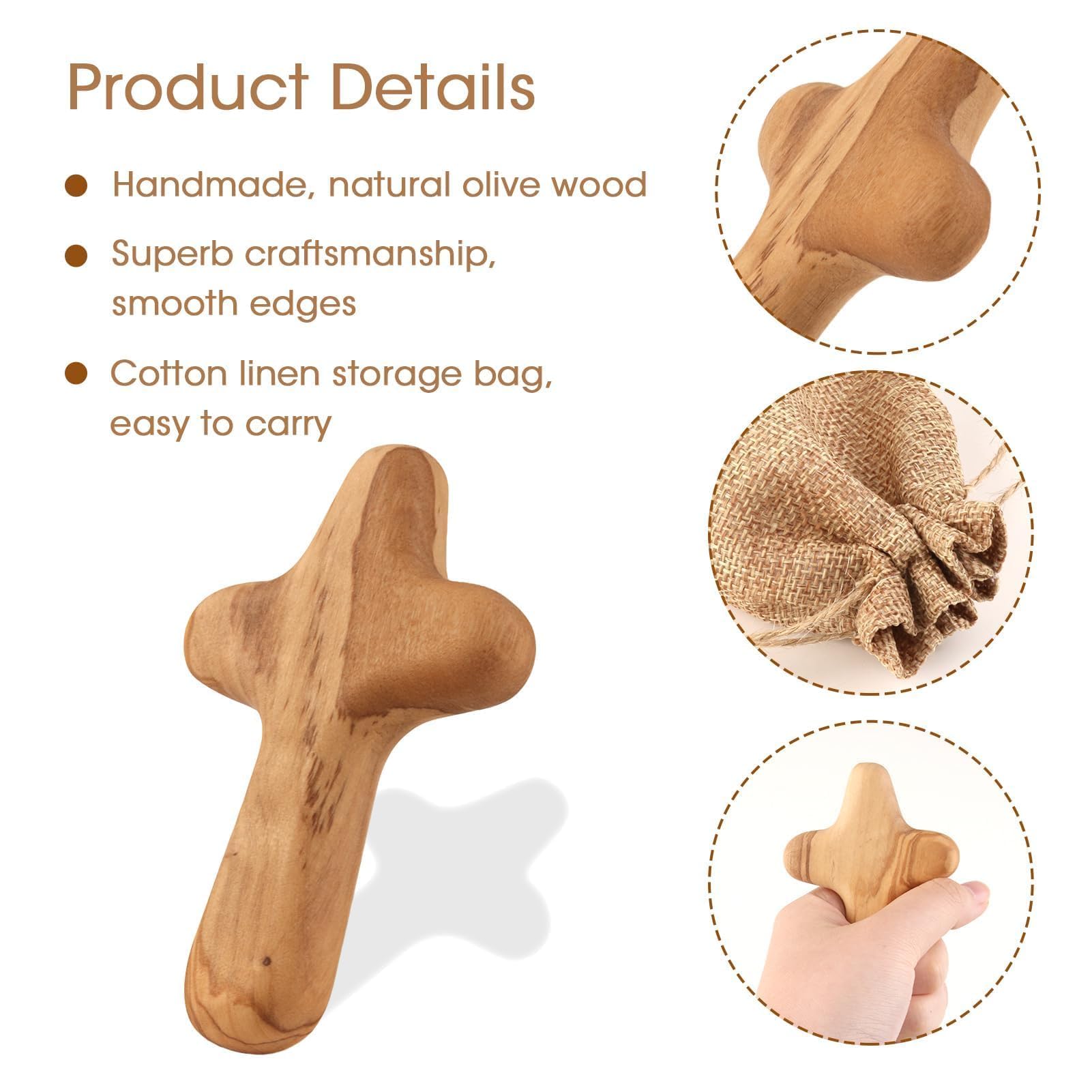 10 CM Handmade Wooden Cross Handcrafted Olive Wood Crucifix with Woven ...