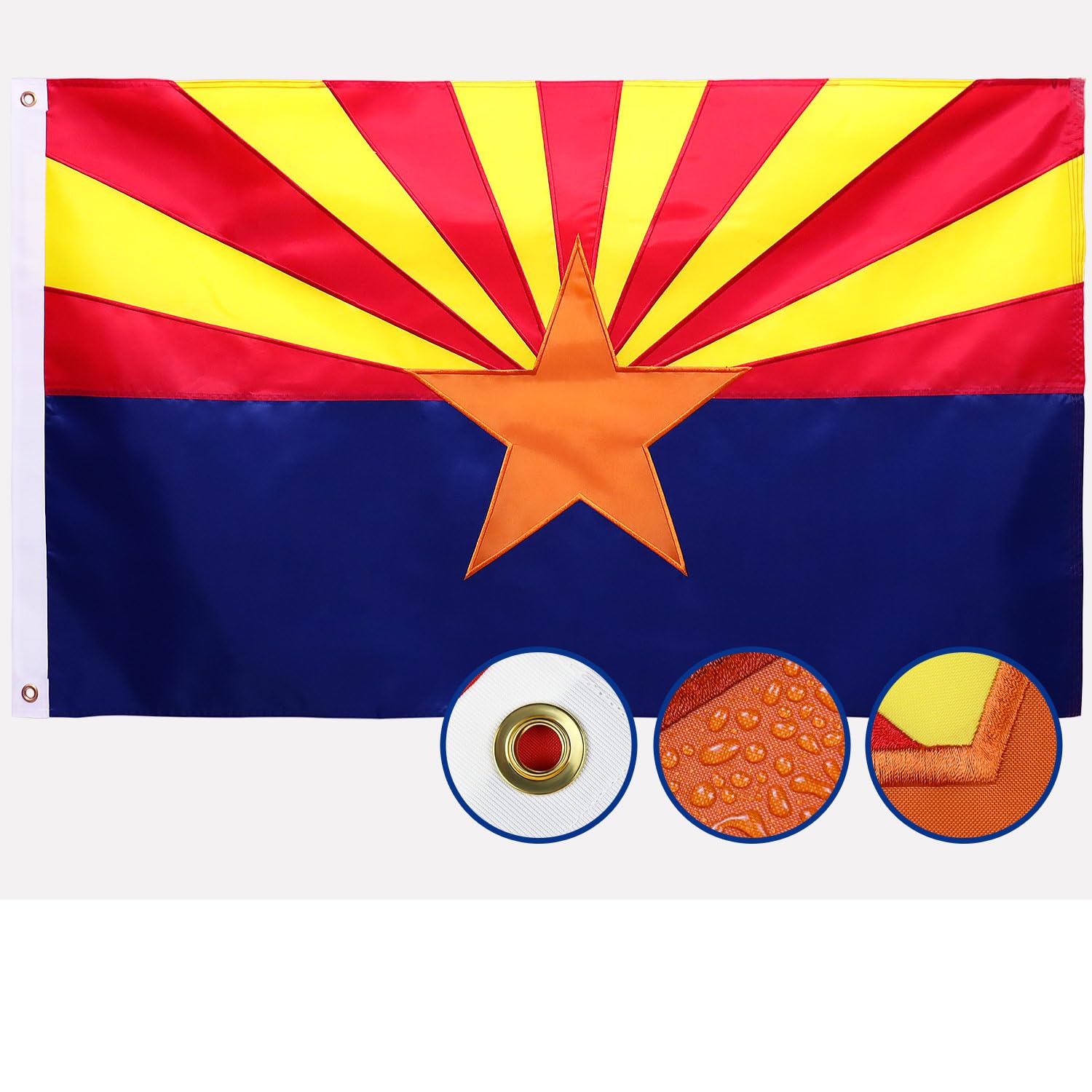 Amazon.com : Double Sided Arizona State Flag 3x5 Outdoor Made In USA ...