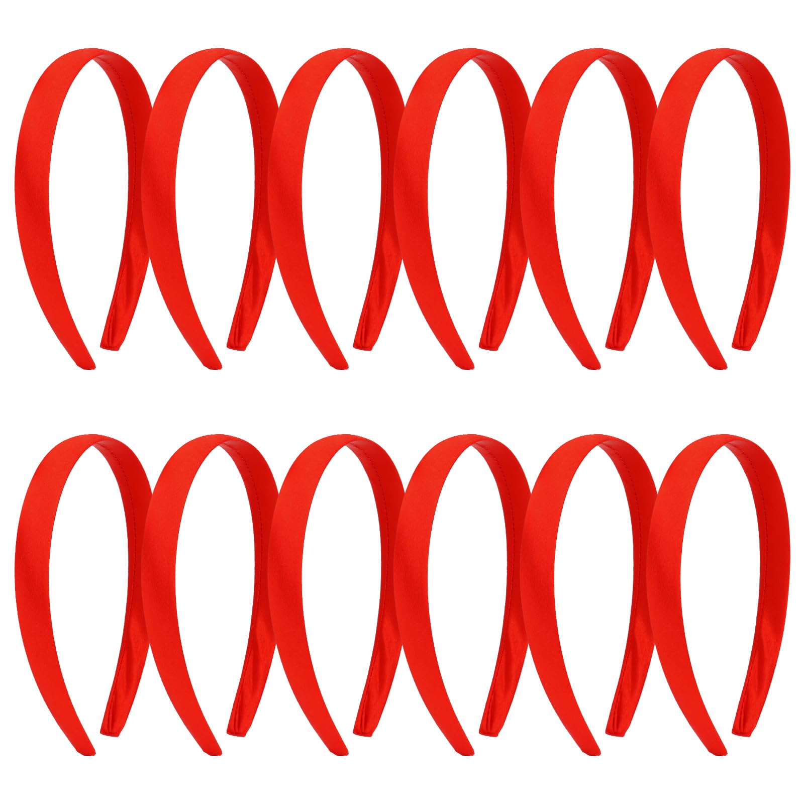 Amazon.com : Amariver 12Pcs Red Headband for Women 0.8inch Satin ...