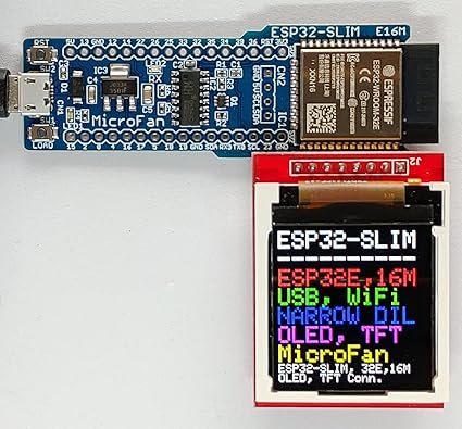 Amazon.co.jp: ESP32-SLIM (ESP32-WROOM-32E, 16M開発ボード)＋TFTディスプレイ 技適取得済 ...