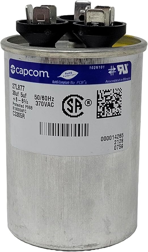 Amazon.com: GE Genteq Replacement for Capacitor 30/5 uf 370 volt ...