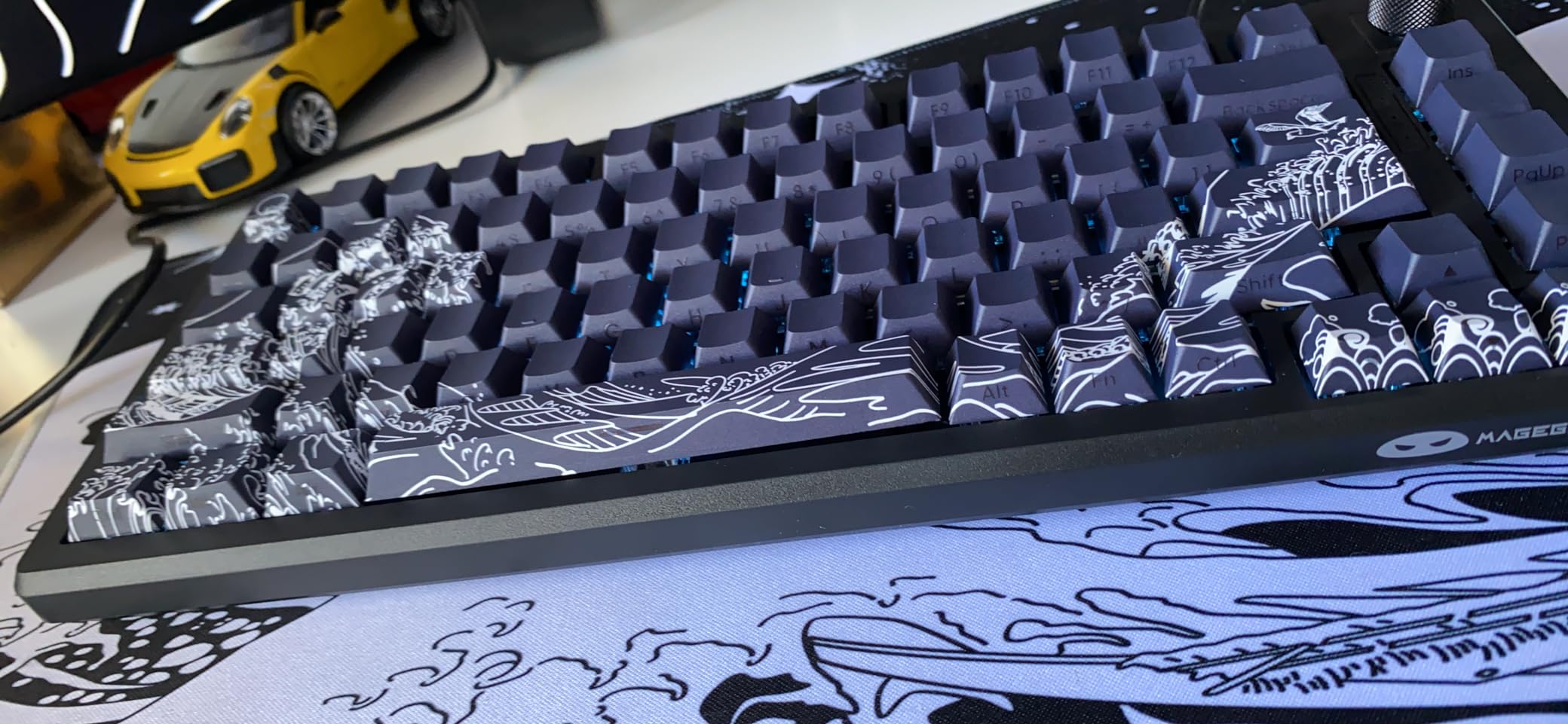 PBT Dye Sub Keycaps - for Mechanical Keyboards, Full Japanese Sea Wave ...