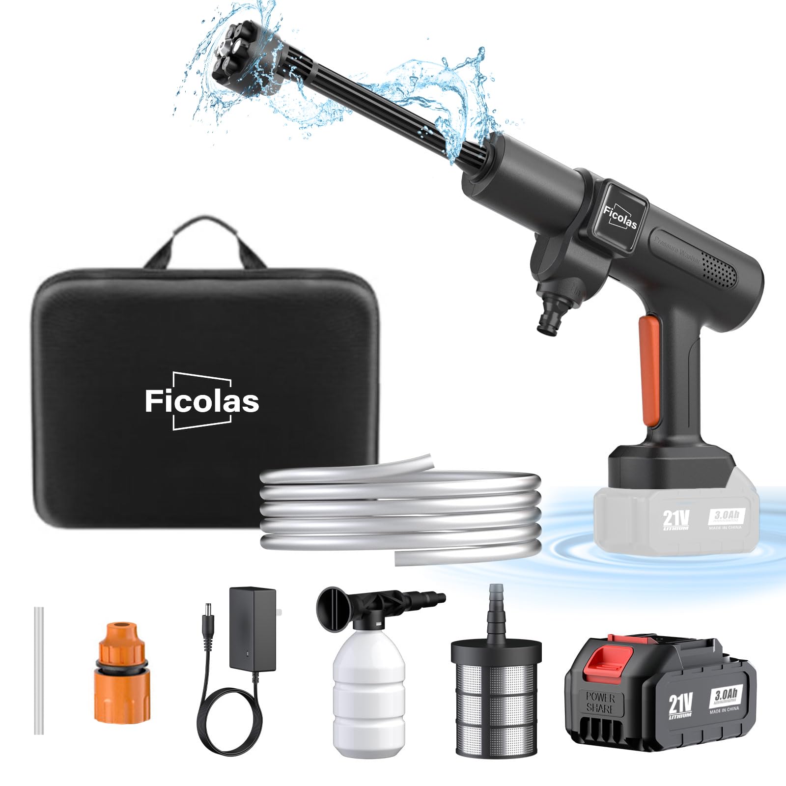 Amazon.com : Cordless Pressure Washer,652PSI Portable Power Washer with ...