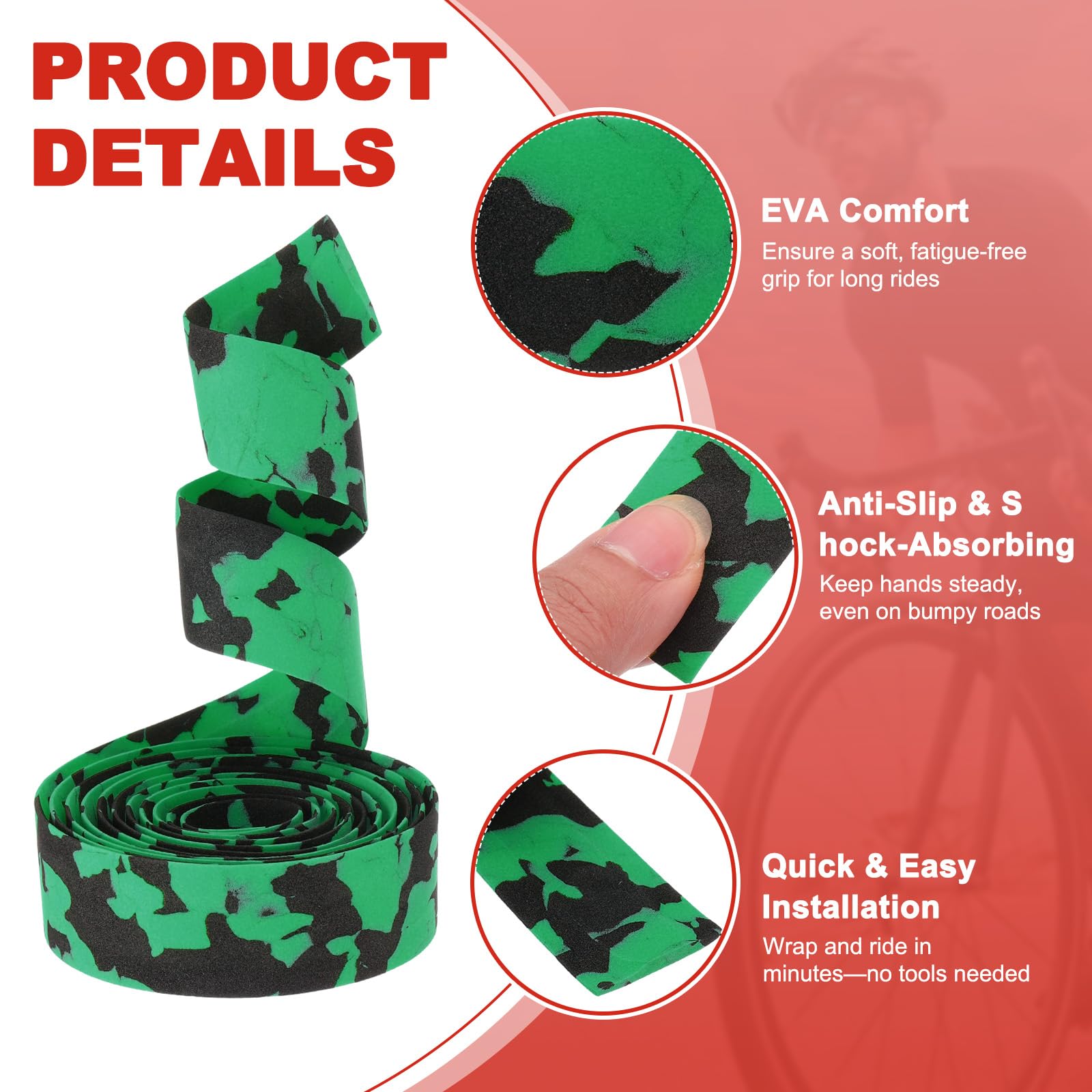 EVA Bicycle Grip Wrap PATIKIL 4-Pack Bike Handlebar Tape - EVA Non-Slip ...