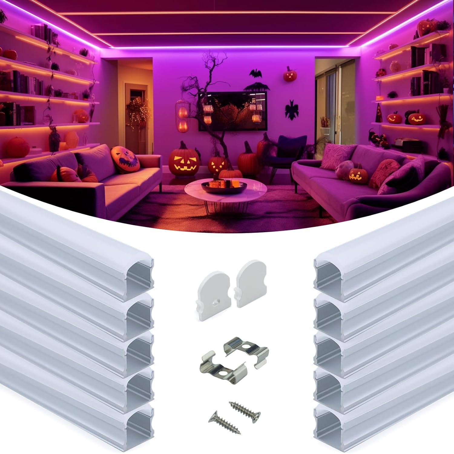 Muzata 10Pack 3.3FT/1M Excellent Spotless LED Channel System with Milky ...