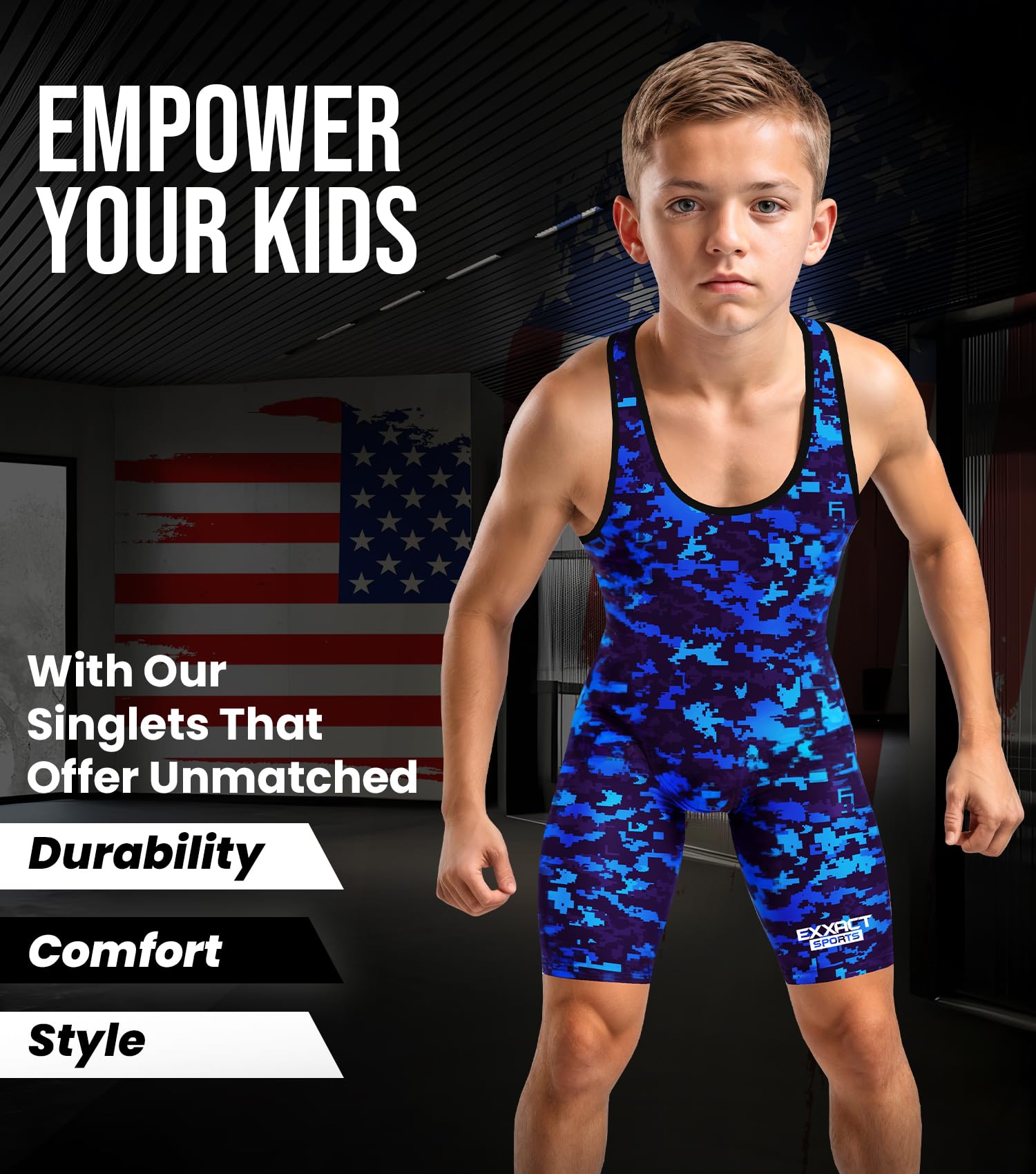 Snapklik.com : Exxact Sports Digital Camouflage Youth Wrestling Singlet ...