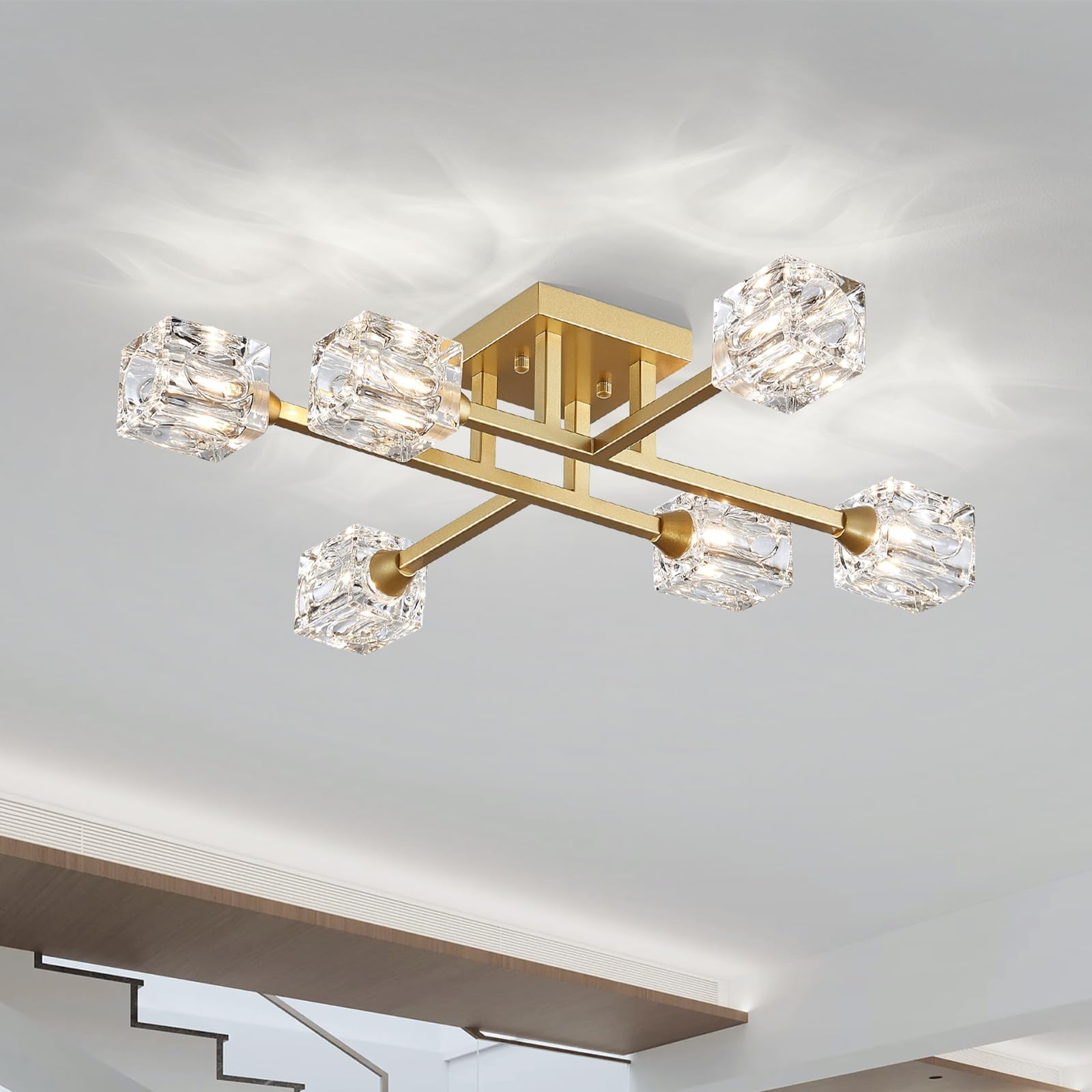 XINGQI Modern Ceiling Light 6 Lights Semi Flush Mount Ceiling Light ...