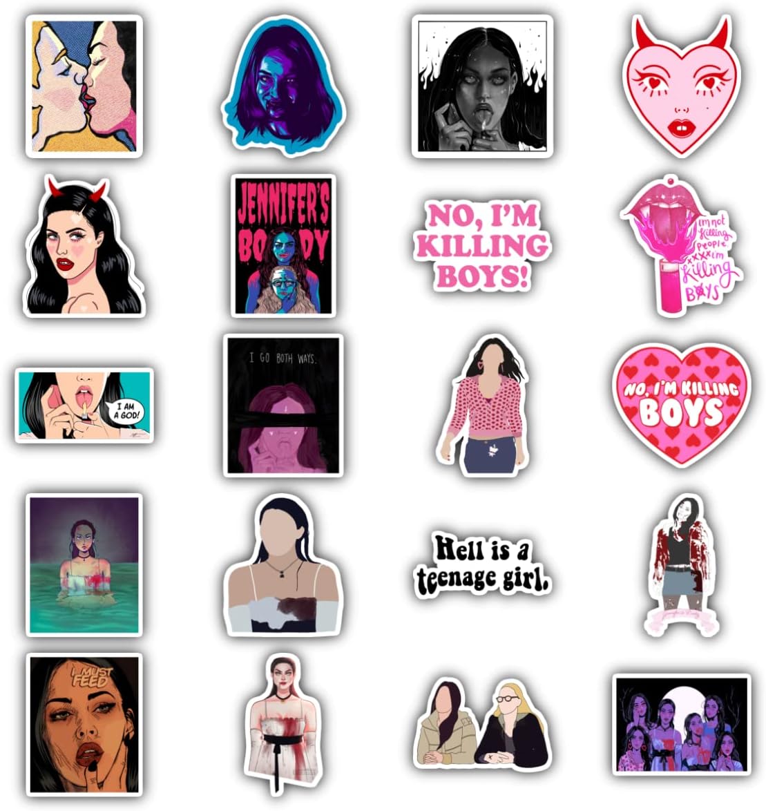 Amazon.com: 20 Pcs Stickers Packs Jennifers Aesthetic Body Colorful ...