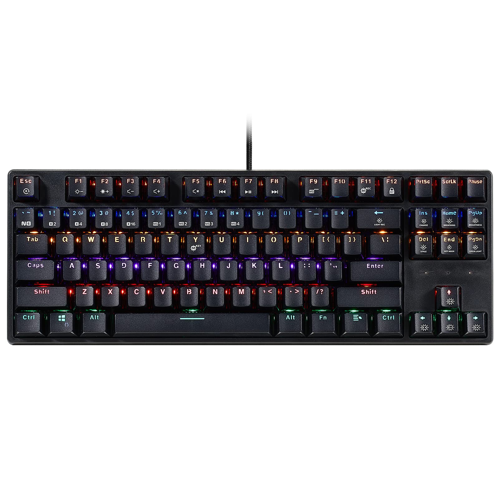 Amazon.com: Hexgears GK13 Mechanical Keyboard, 87 Keys TKL Wired Black Keyboard, RGB Mixed ...