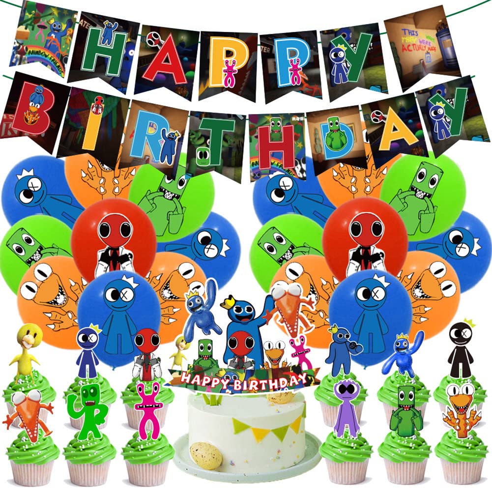 Buy 43 PCS Rainbow Friends Birthday Decorations, Rainbow Friends Themed ...