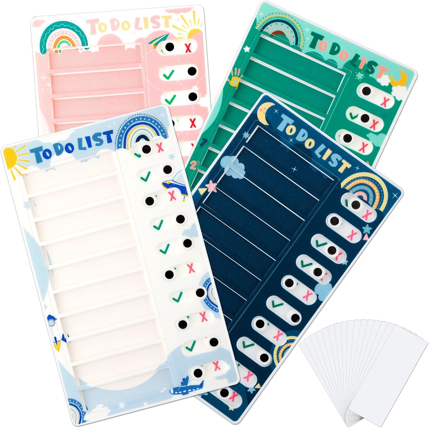 Amazon.com : Jetec 4 Pcs Boho Routine Chart for Kids Sliding Chore ...