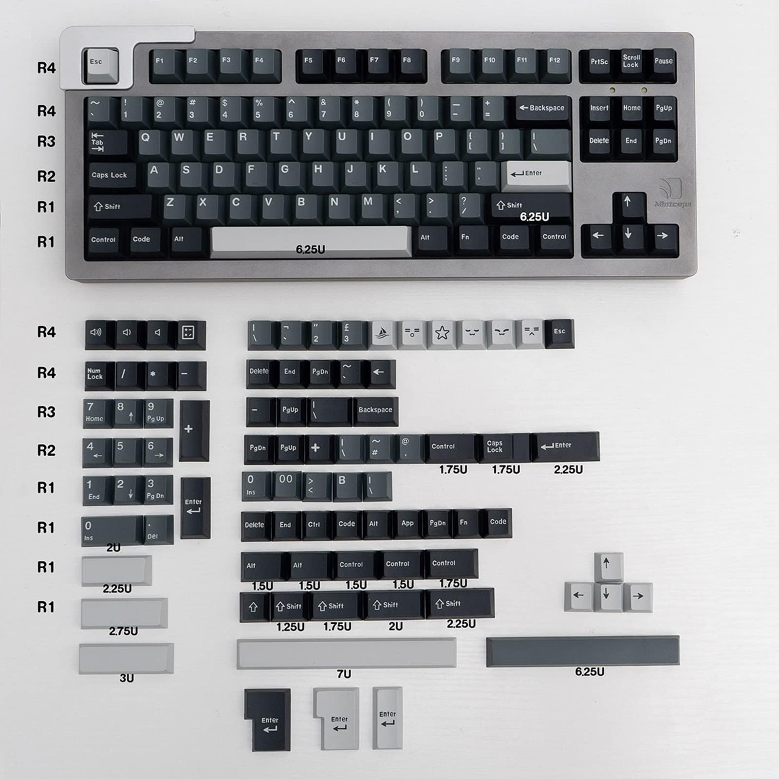 Apollo Keycaps 172 Keys Cherry Profile Doubleshot Keycaps Set Fit for ...