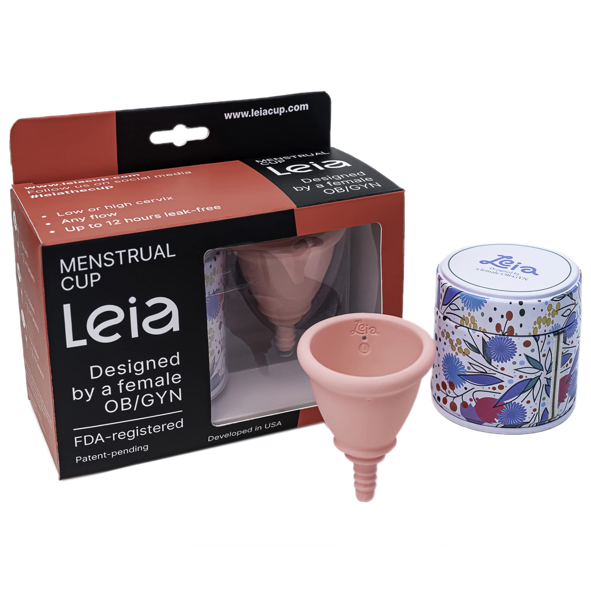 Amazon.com: Leia Premium Soft Menstrual Cup with Metal Carrying Case ...
