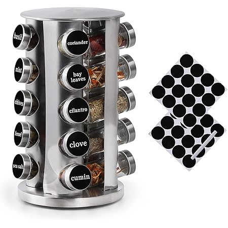 Amazon.com: Kamenstein Revolving 20-Jar Countertop Rack Tower Organizer ...