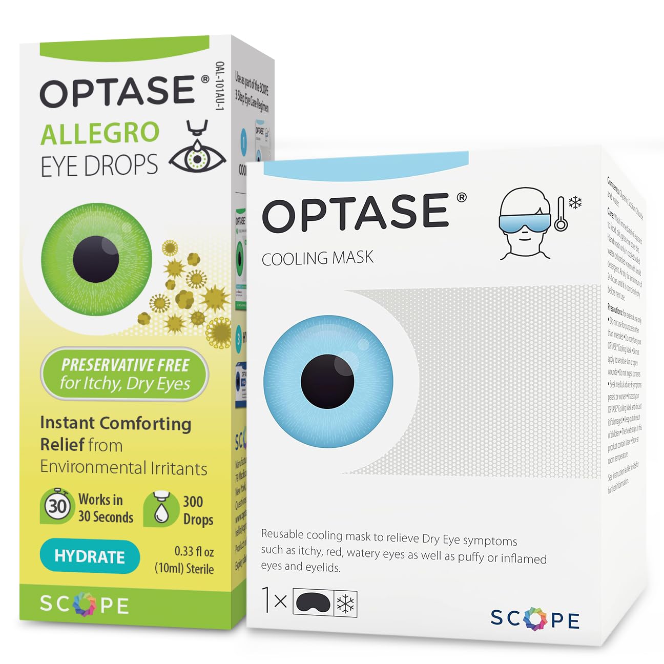 Amazon.com: Optase Allegro Eye Drops & Cooling Eye Mask Bundle - Dual ...