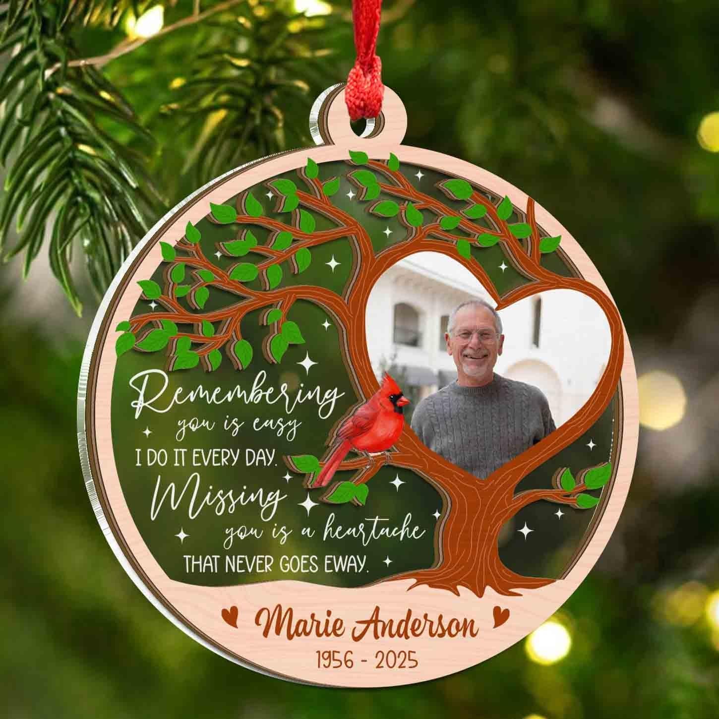 Amazon.com: Personalized Cardinal Memorial Photo Christmas Ornament ...