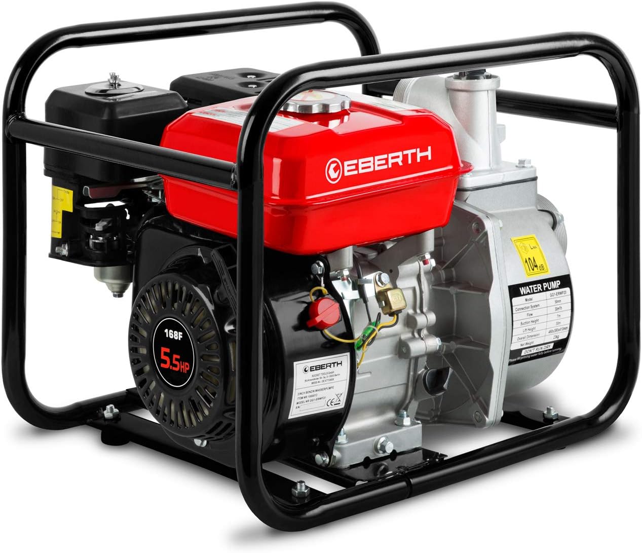Güde 94503 Kit de motopompe GMP 15.22, moteur 4 temps, débit : 15 000 l ...