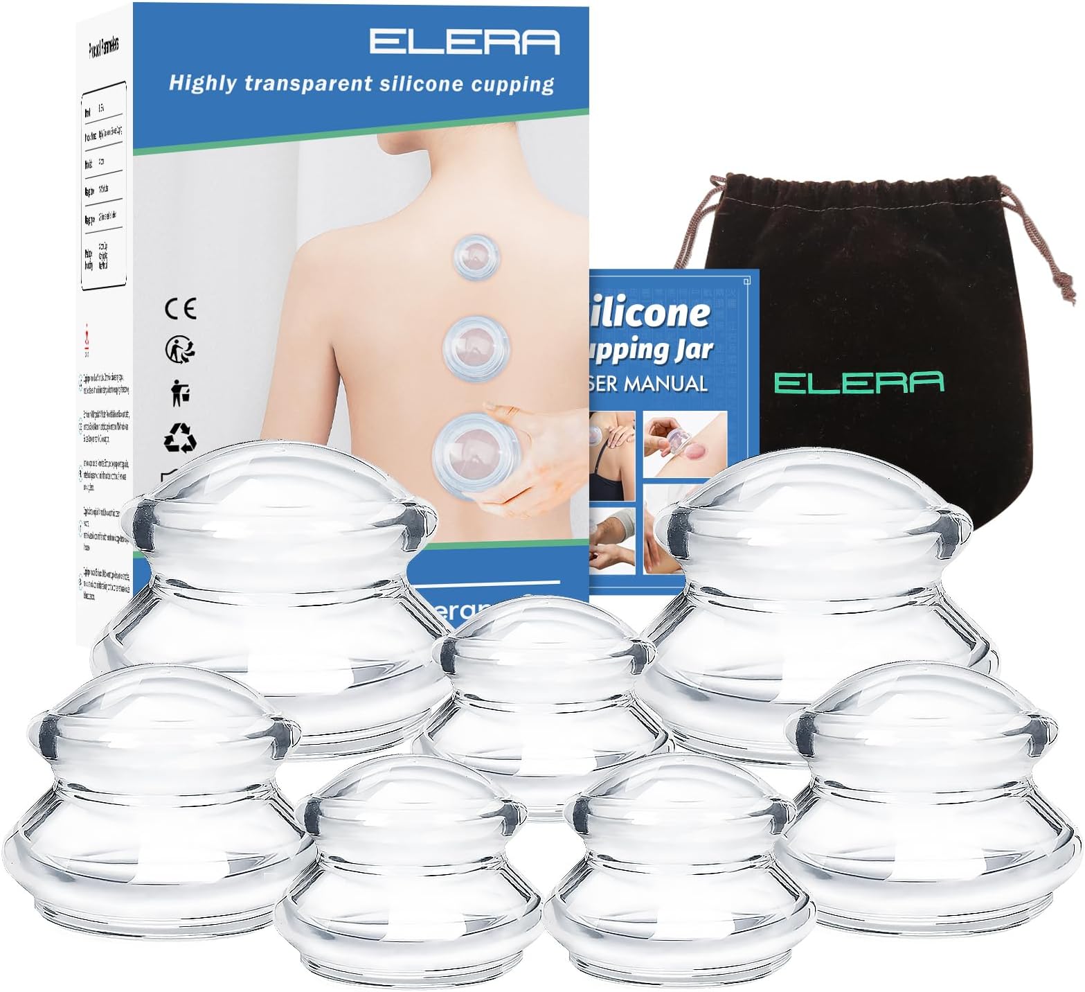 Amazon.com: ELERA Silicone Cupping Therapy Set, Professionally Chinese ...