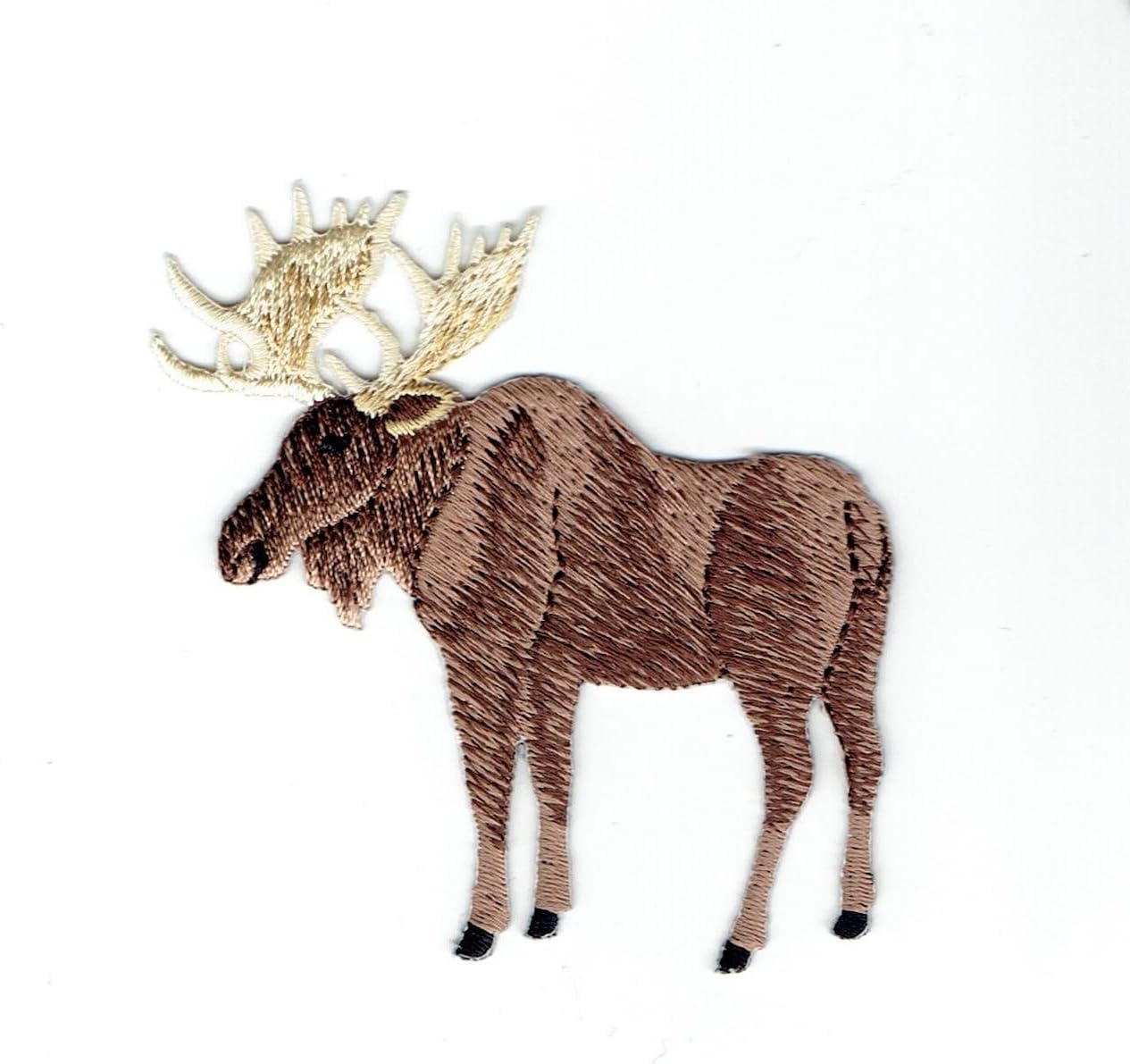 Amazon.com: Moose, Realistic, Natural Animals, Embroidered, Iron on ...