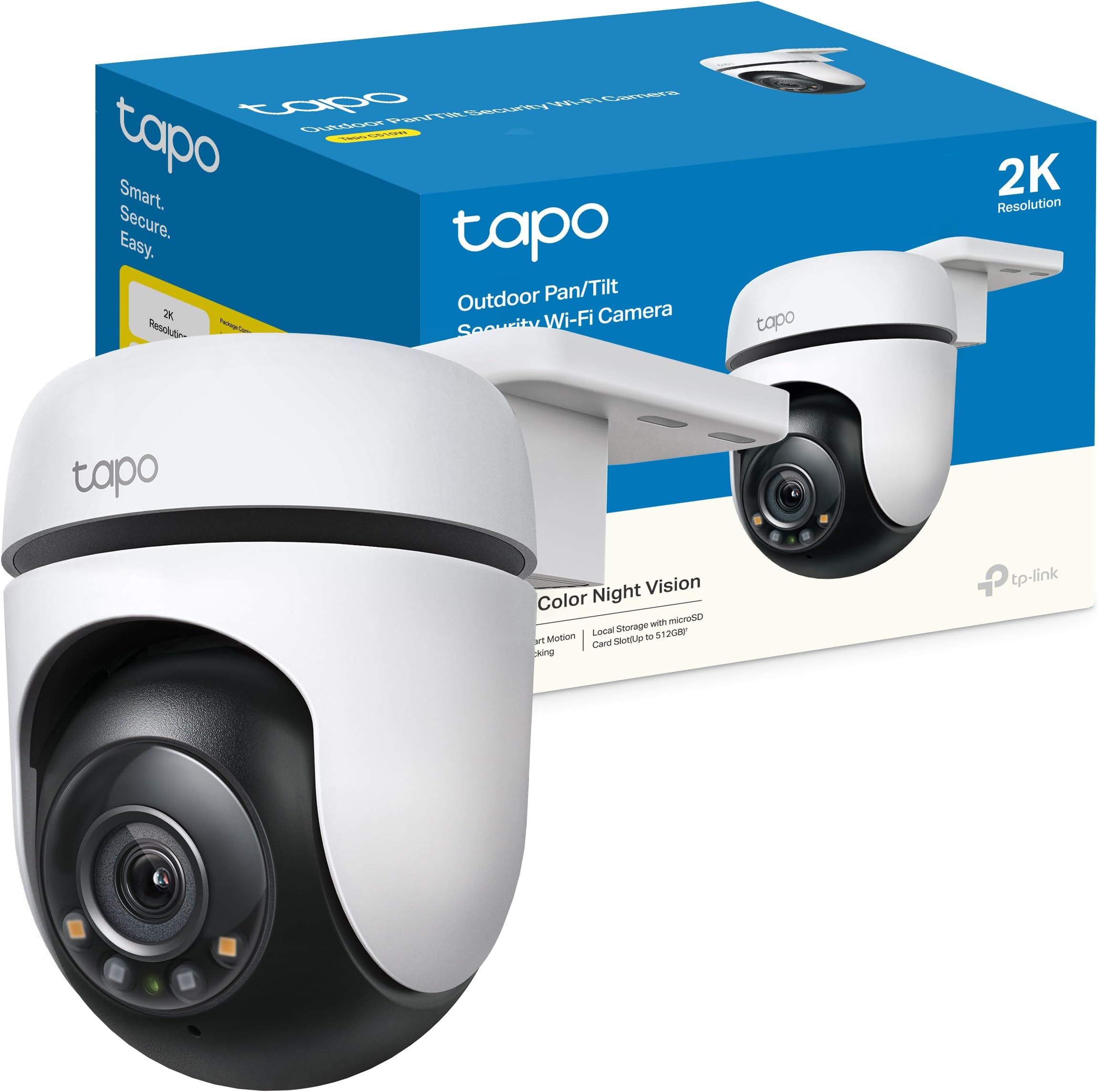 Buy Tapo TP-Link 2K 3MP 1296P Outdoor Pan/Tilt Security Wi-Fi Camera ...