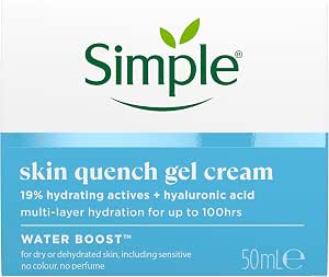 Simple Water Boost Skin Quench Gel Face Cream with 19% Hydrating ...