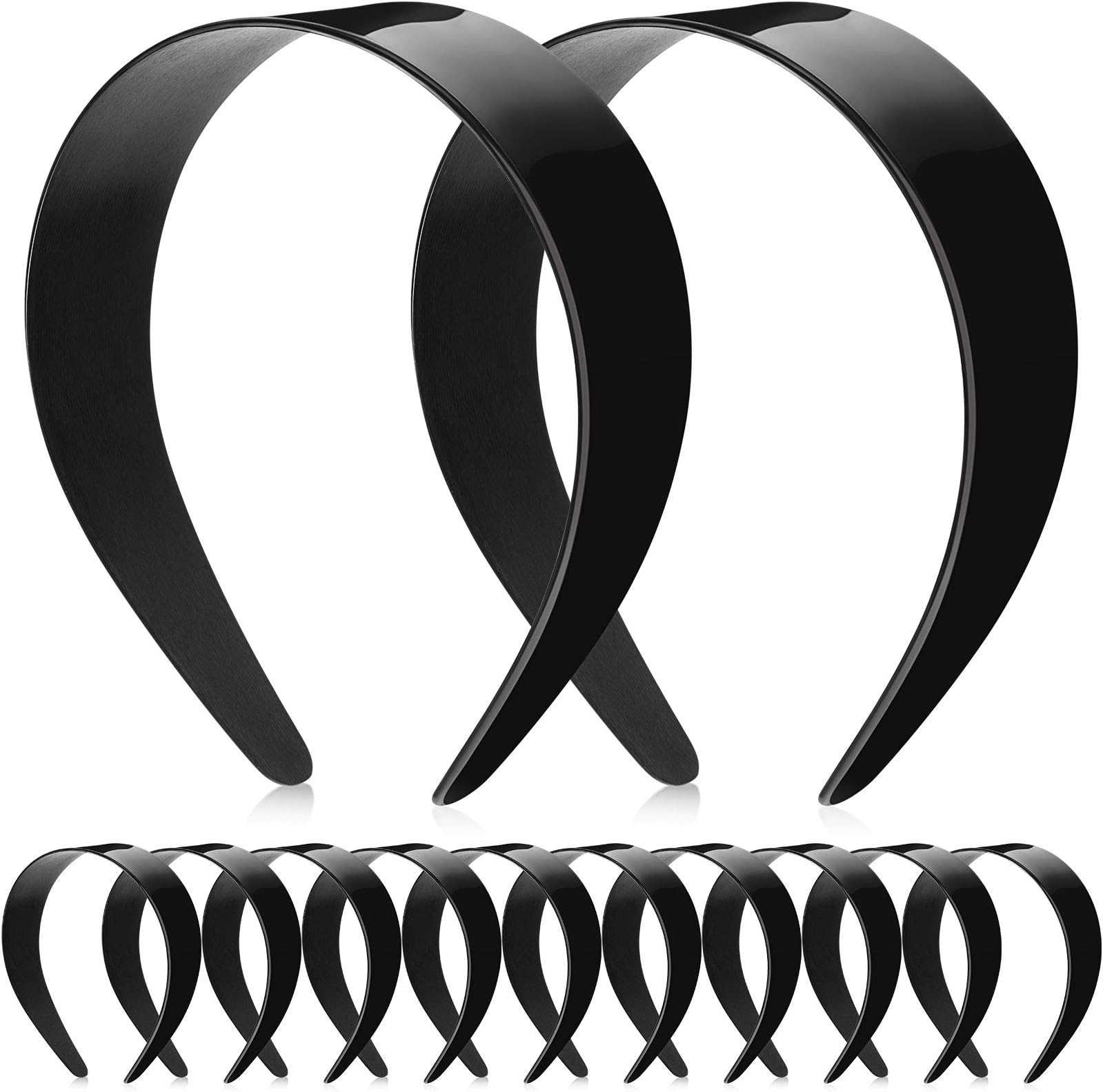 Amazon.com : Chuangdi 12 Pieces Plastic Headbands Wide Hard Plain Craft ...