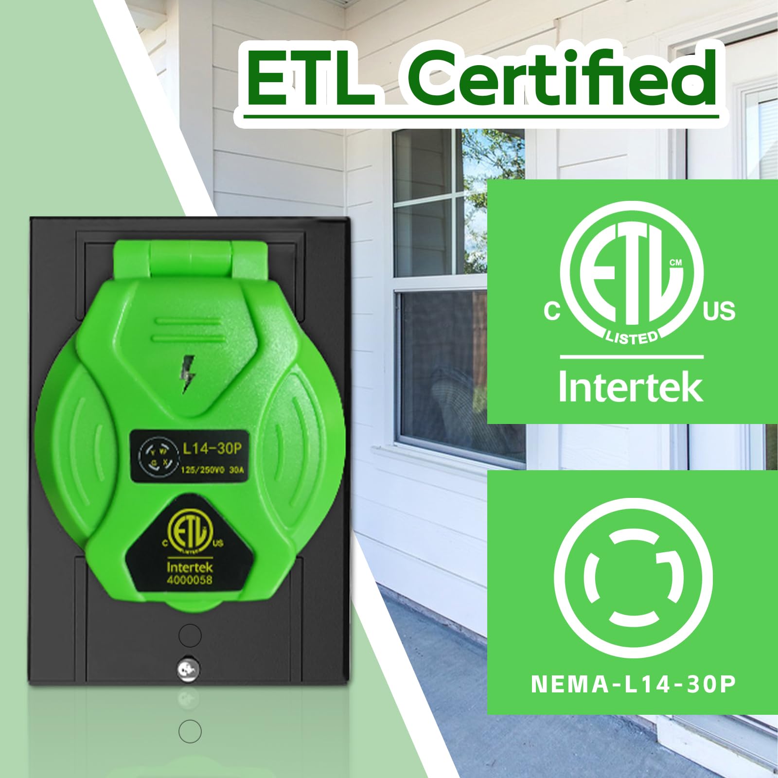 Snapklik.com : CoukouCover 30 Amp Generator Power Inlet Box, NEMA L14 ...