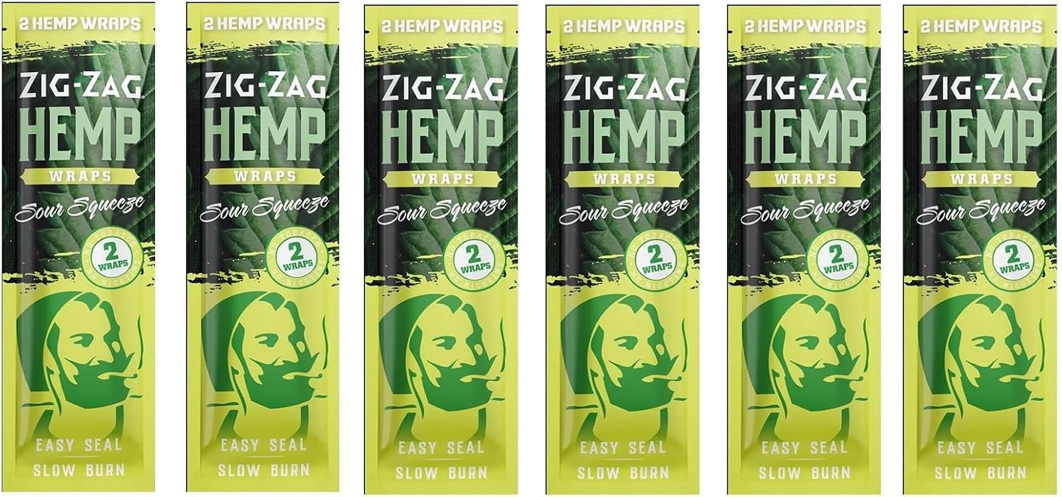 Amazon.com: ZIG-ZAG Hemp Wraps 6-Pack - Sour Squeeze (2 Wraps per Pack ...