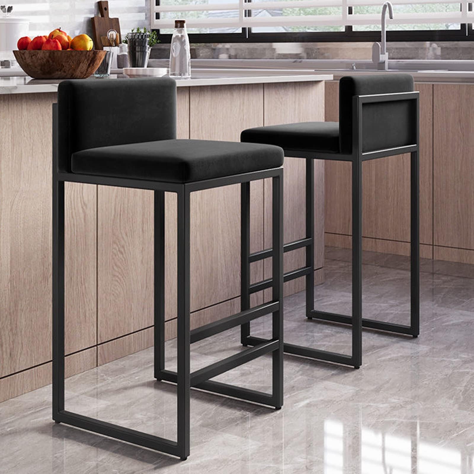 Sgabelli Cucina, Set di 2, Sgabelli da Bar, Sgabelli Alti per Cucina ...