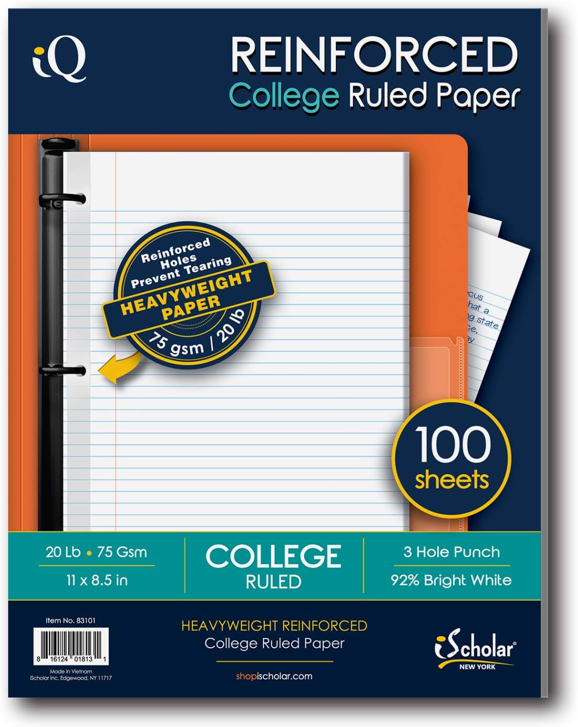 Amazon.com : 1InTheOffice College Ruled Filler Paper, 8 1/2" x 11", 800 ...